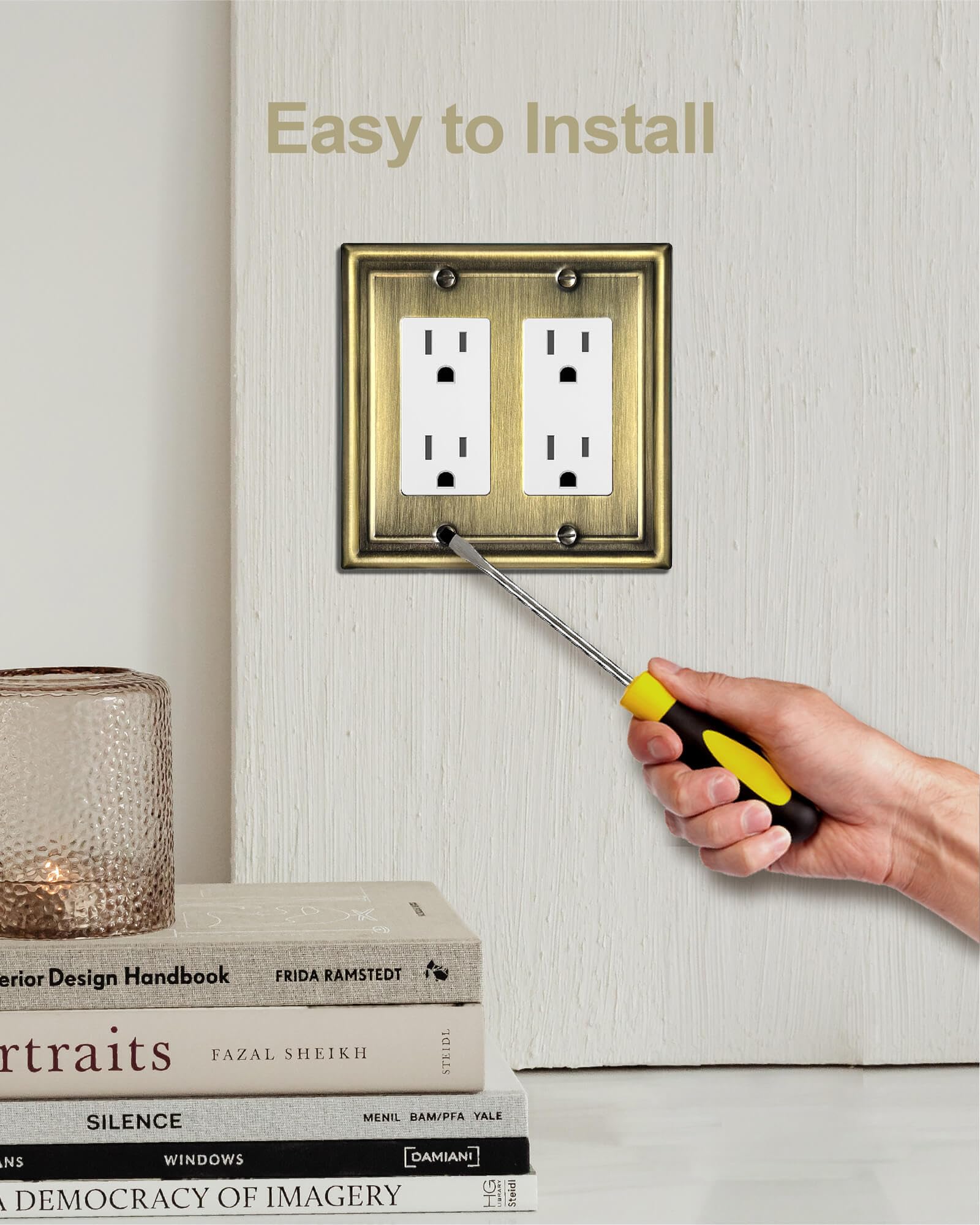 Snapklik.com : Double Decorator Wall Plates,Metal Electrical Outlet ...