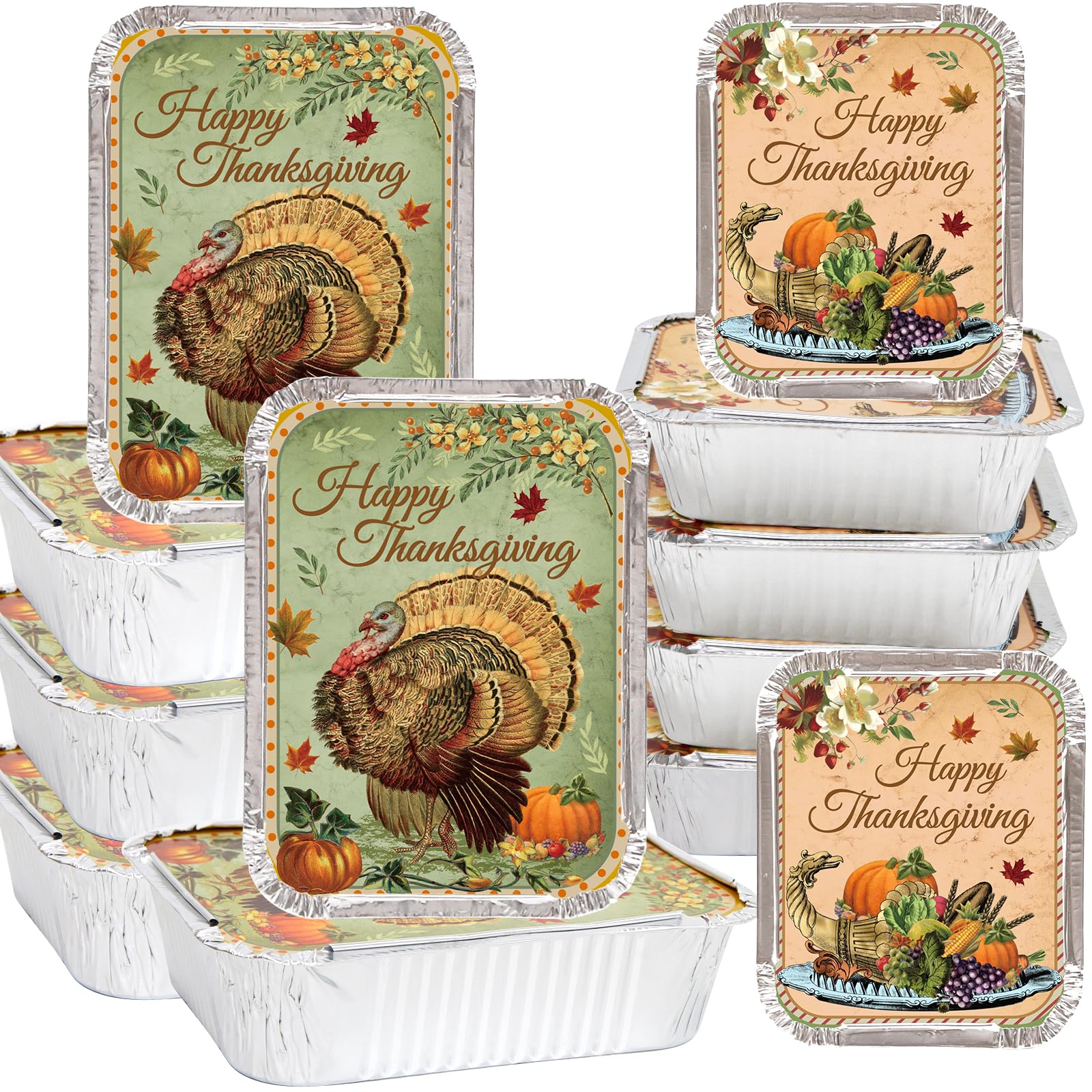 Amazon.com: WorldBazaar Thanksgiving Aluminum Food Containers 24PCS ...