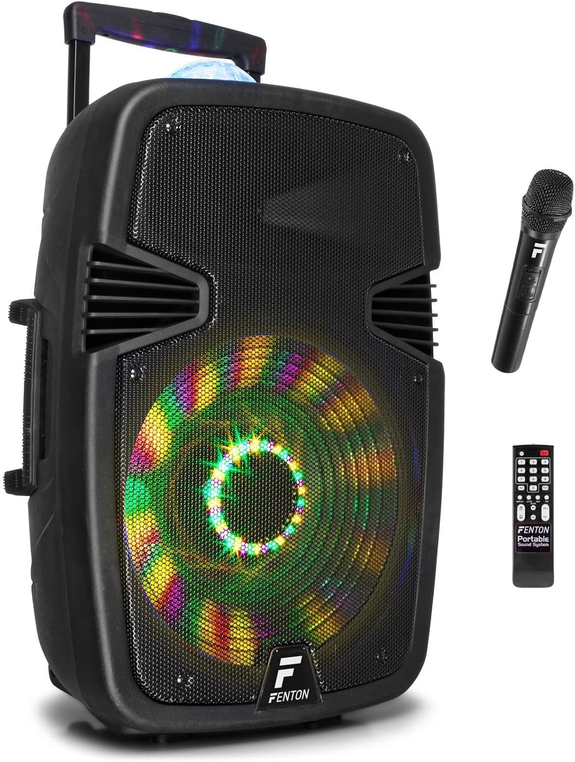 Fenton FT15JB - Enceinte sono portable avec LEDs intégrées, 15", 800W ...