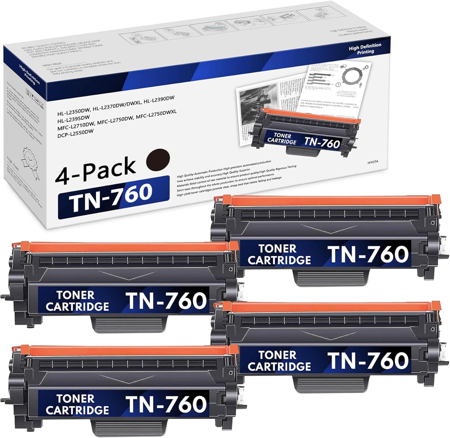 Amazon.com: TN760 TN-760 Toner Cartridge Replacement for Brother TN760 ...