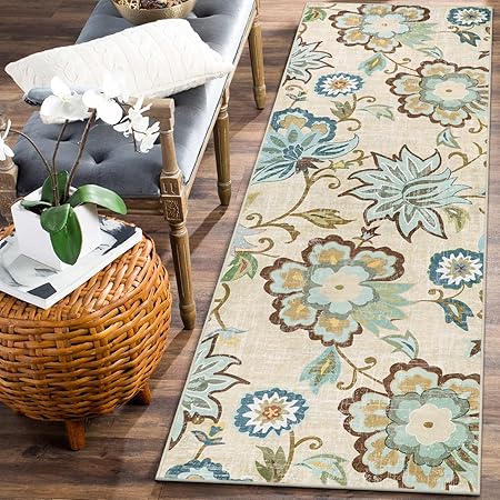 Amazon.com: Beeiva Floral Washable Kitchen Runner Rugs, 2x6 Beige ...