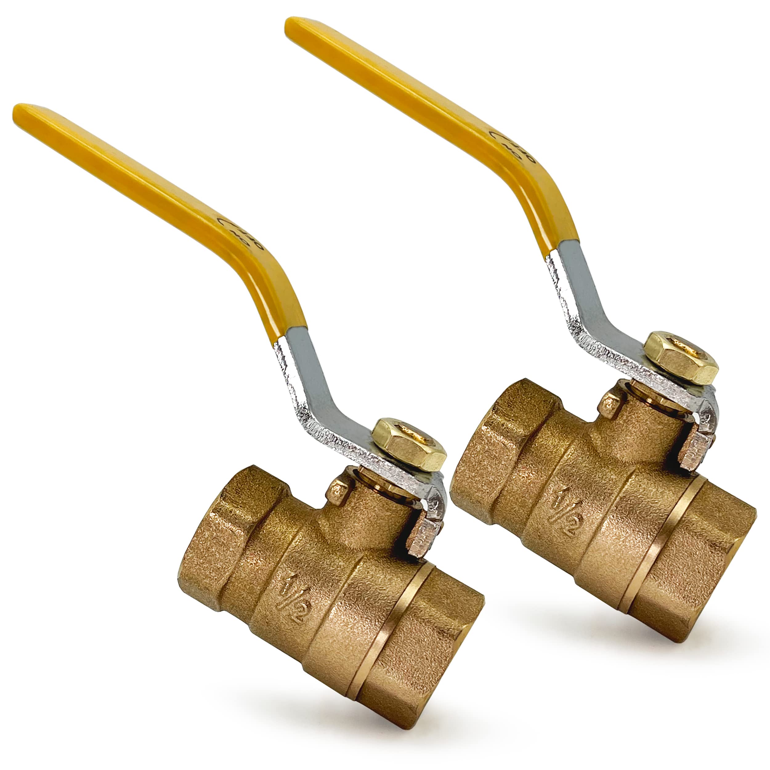 Amazon.com: 1/2" Heavy Duty Brass Ball Valve, Full Port Female Thread ...