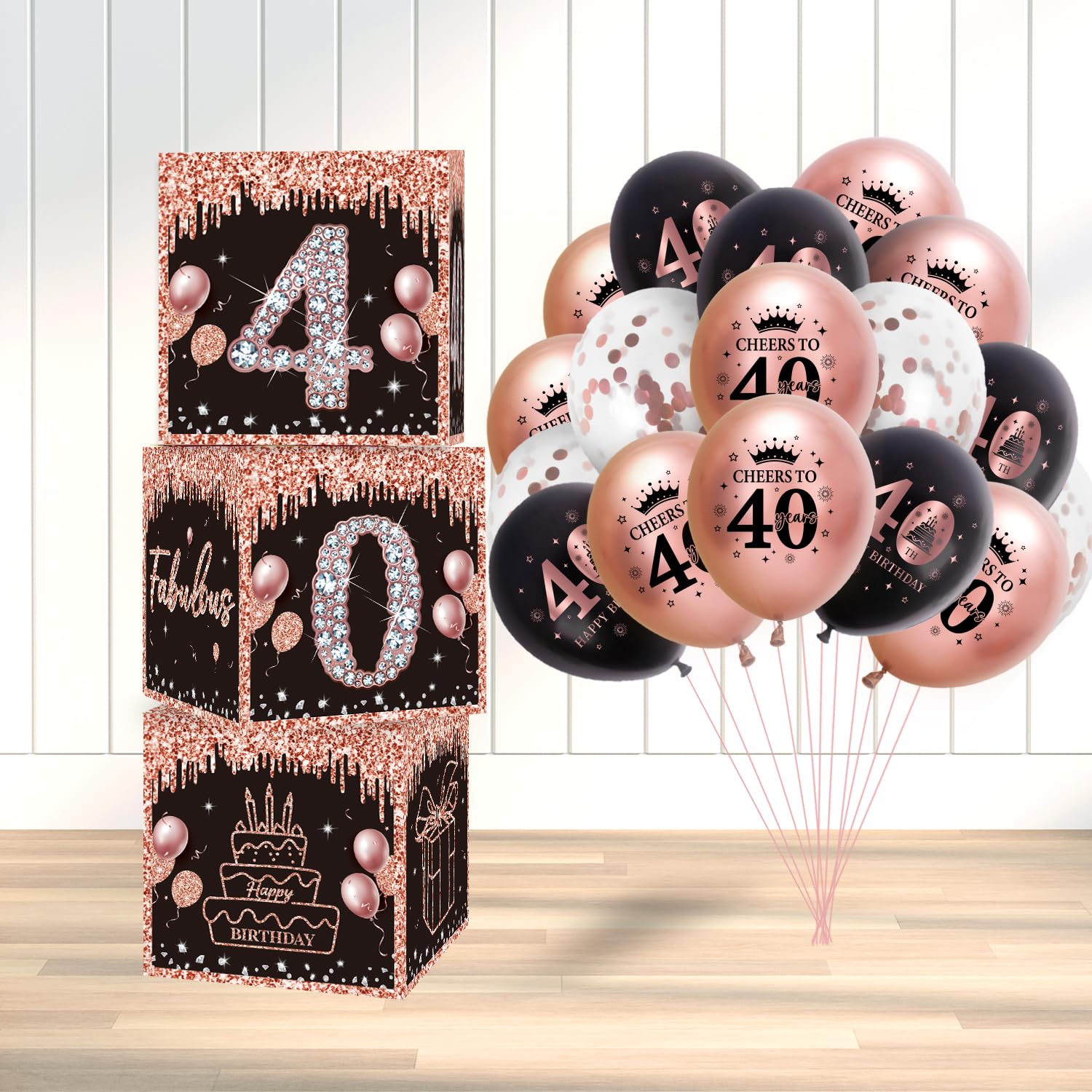 Amazon.com: HAKOTI 40th Birthday Decorations Boxes for Women-3Pcs 40th ...
