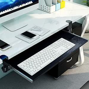 Arrvweer Tray Steady Clamp,Keyboard Shelf,Ergonomics Desk Extender Tray,Retractable To Slide ...