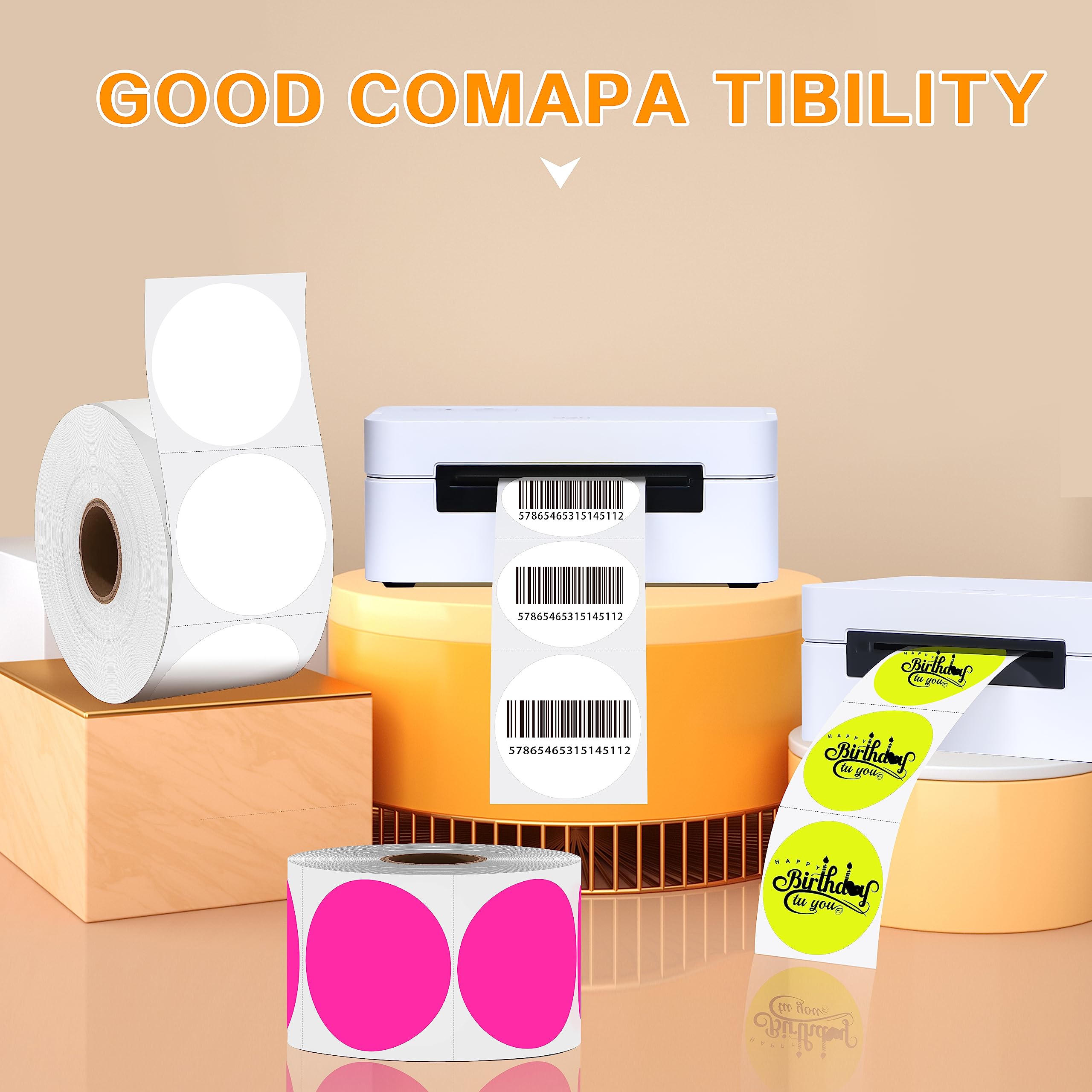 Snapklik.com : PARLAIM 2 Inch Round Direct Thermal Labels,Self-Adhesive ...