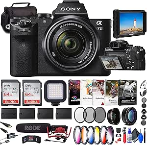 Amazon.com : Sony a7 II Mirrorless Camera with 28-70mm Lens (ILCE7M2K/B) + 4K Monitor + Rode ...