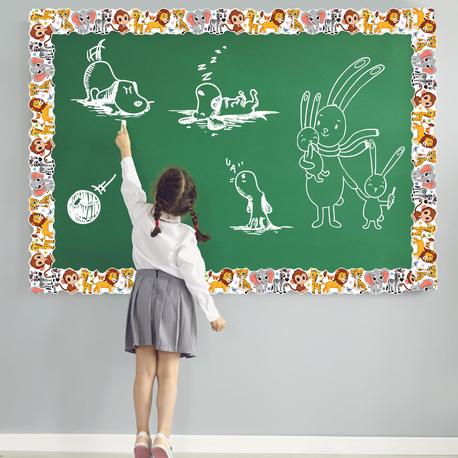 Snapklik.com : Jungle Animals Bulletin Board Border, 65.6Ft Cute Animal ...