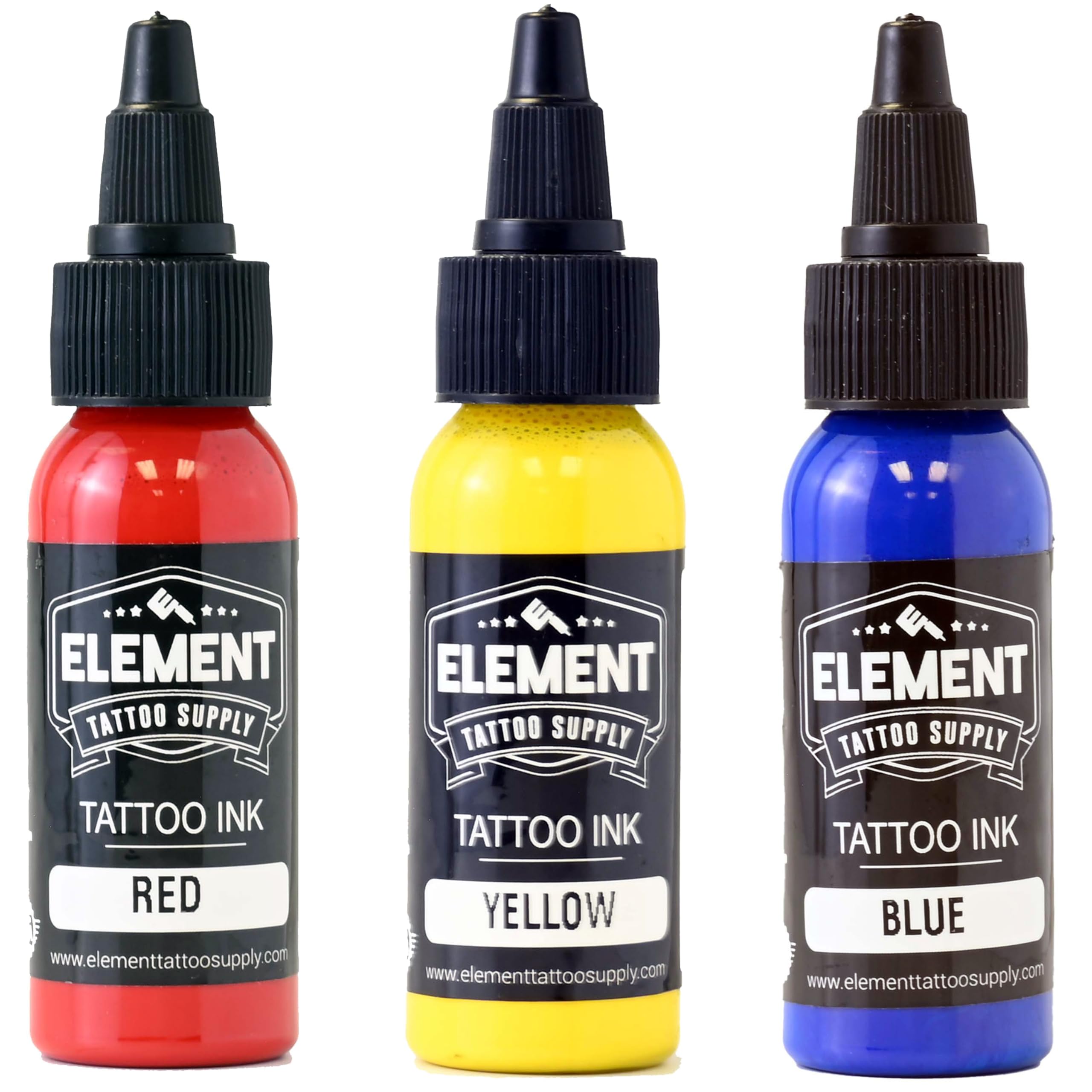 Amazon.com: Element Tattoo Supply Color Tattoo Ink Set - 3 Colors - Yellow, Red, Blue 1oz ...