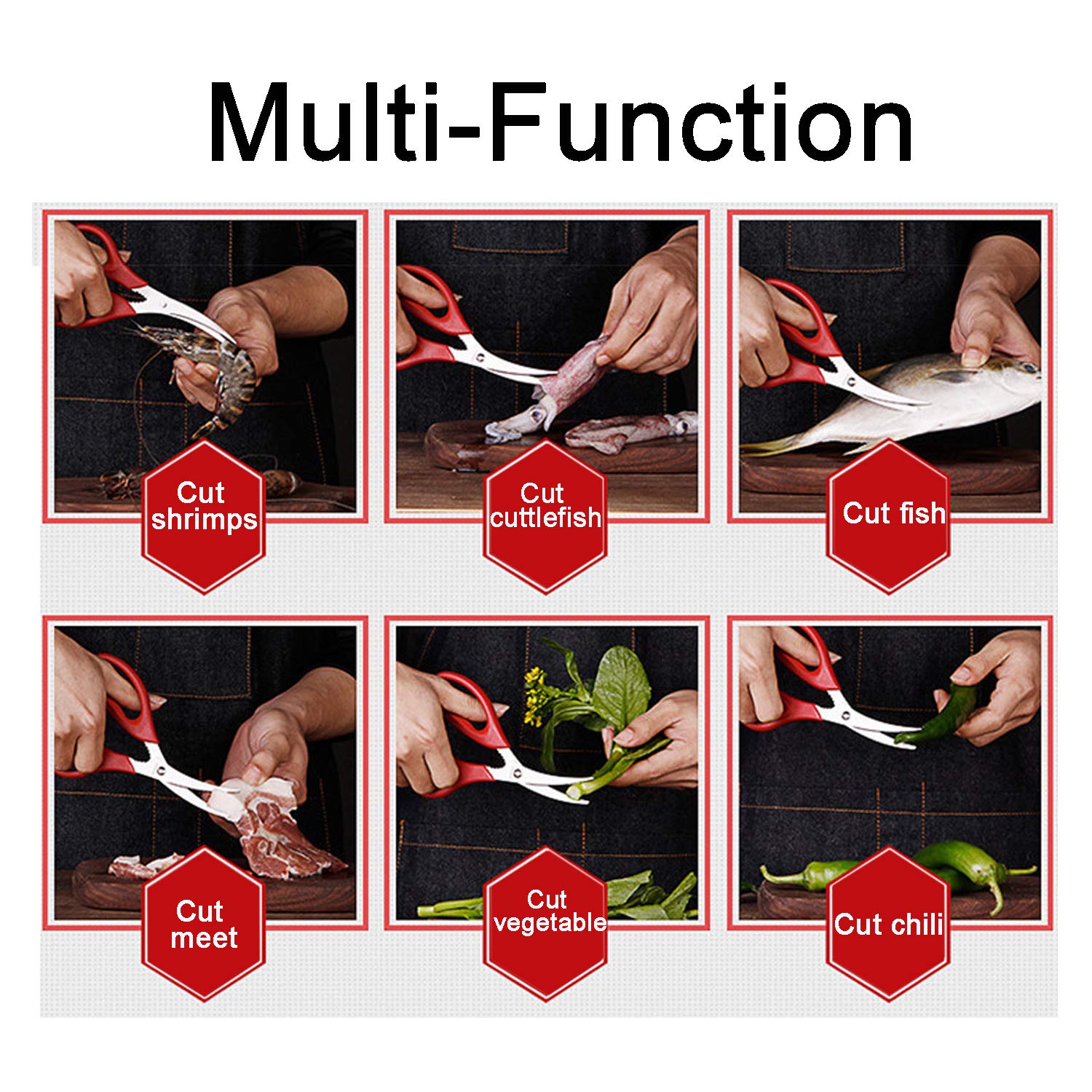 Snapklik.com : Luckkyme 4 Pack Kitchen Seafood Scissors Fish Crab ...