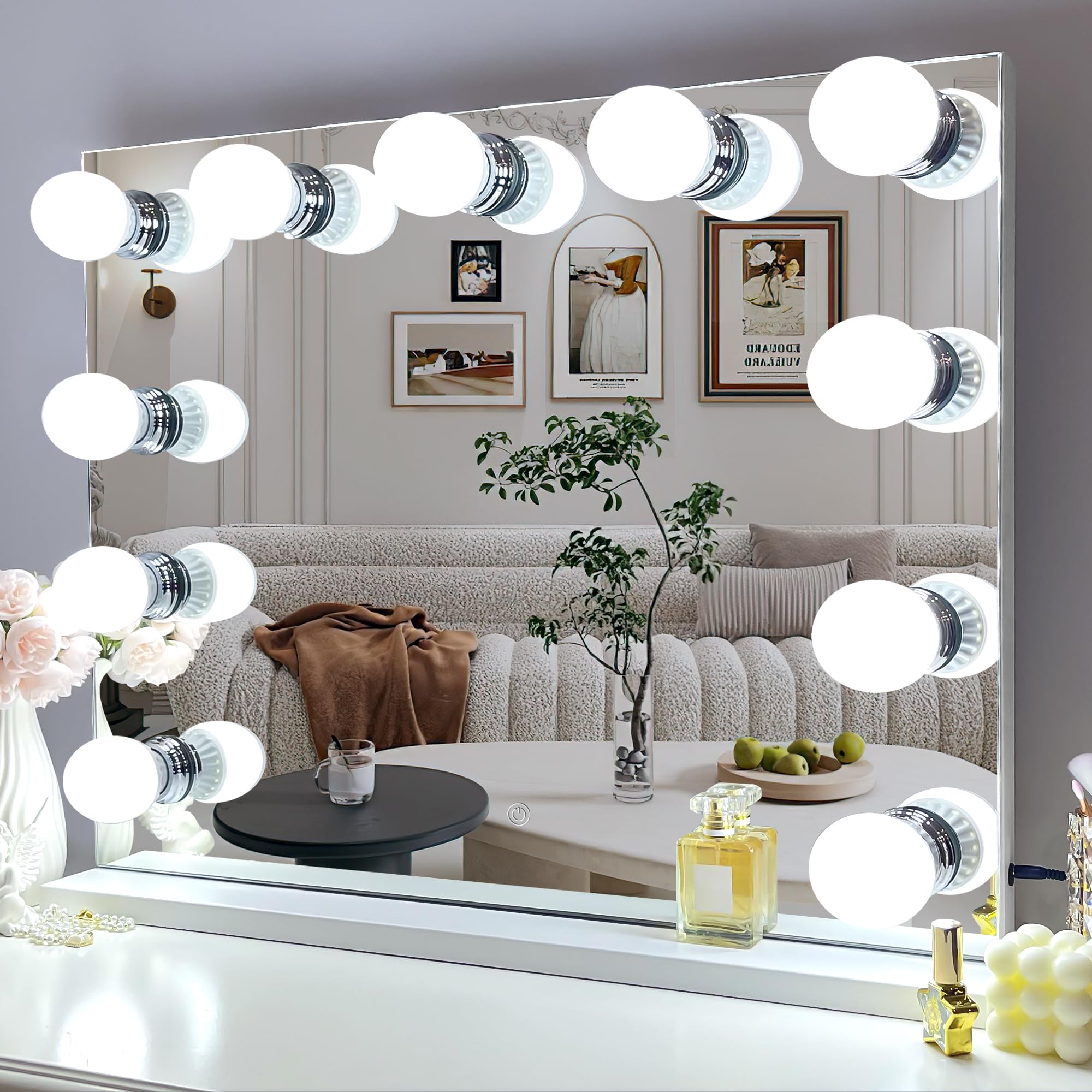 Amazon.com - LuxeVue Vanity Makeup Mirror with Lights, Large Lighted ...
