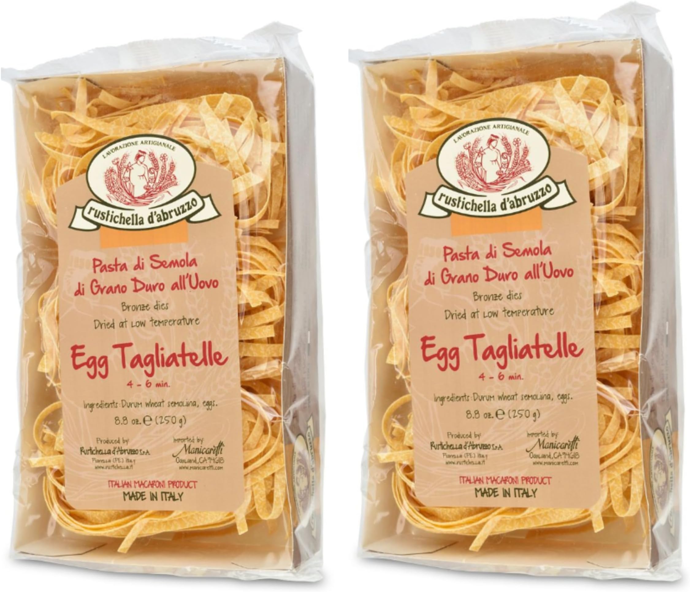 Amazon.com : Tagliatelle Gourmet Egg Pasta (Pack of 4) - Italian Pasta ...