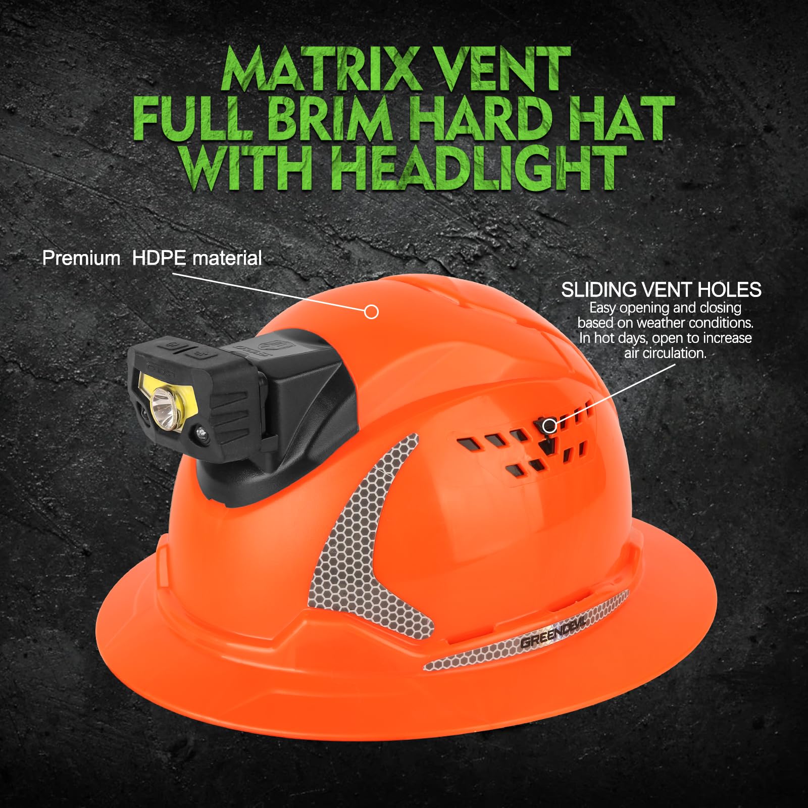 Snapklik.com : GREEN DEVIL Matrix Full Brim Hard Hat