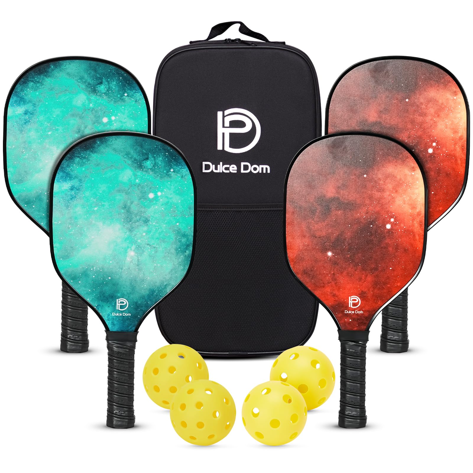 Pickleball Set With Net And 4 Paddles DULCE DOM Pickleball Paddles Set ...