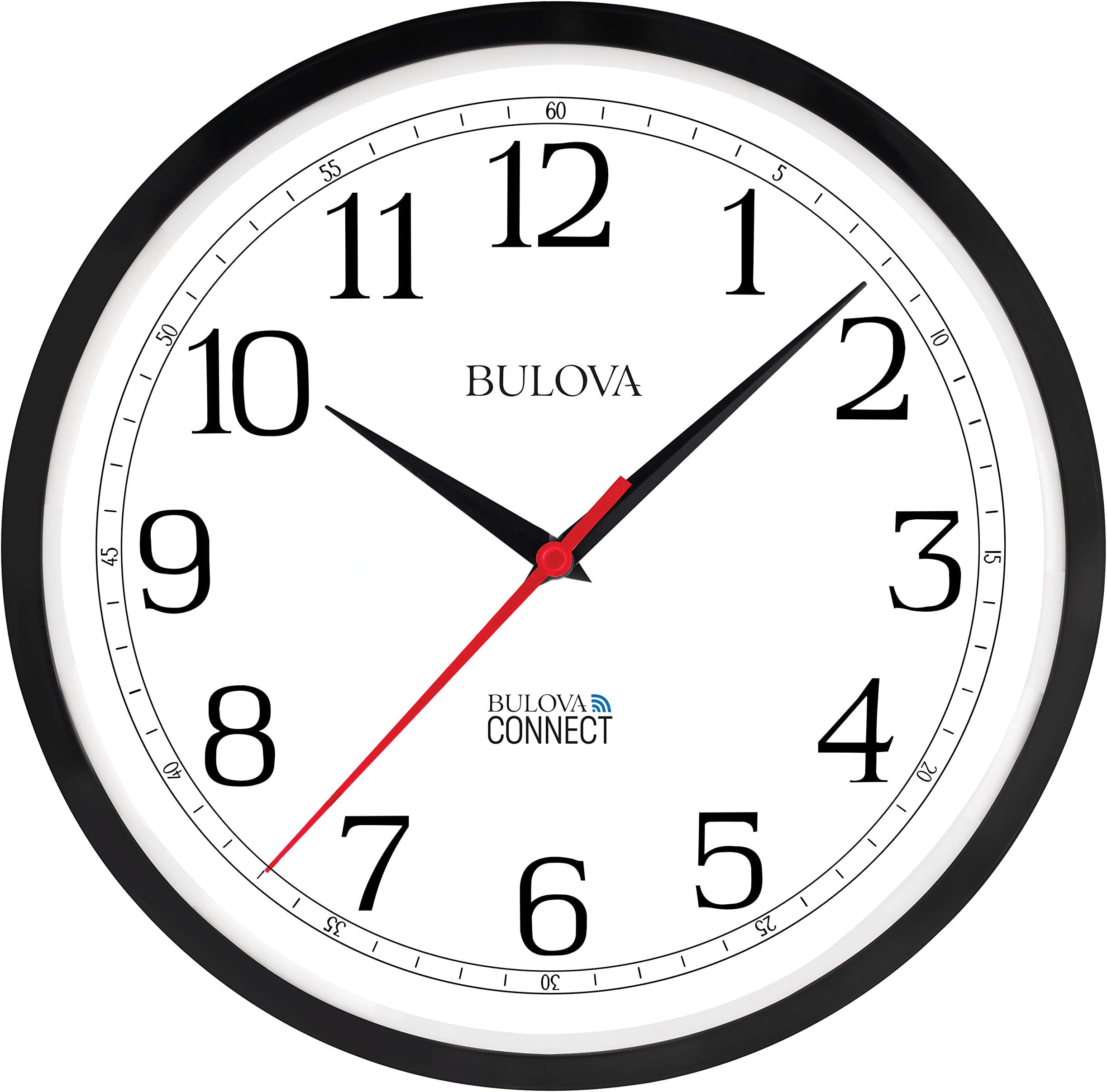 Amazon.com: Bulova Precision Connect Wall Clock C5000, 12.5" | Black ...