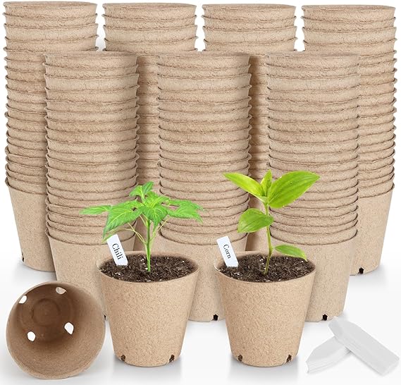 Amazon.com : ModaSin 130 Pcs Organic Peat Pots, 3.15 Inch Nursery Pot ...
