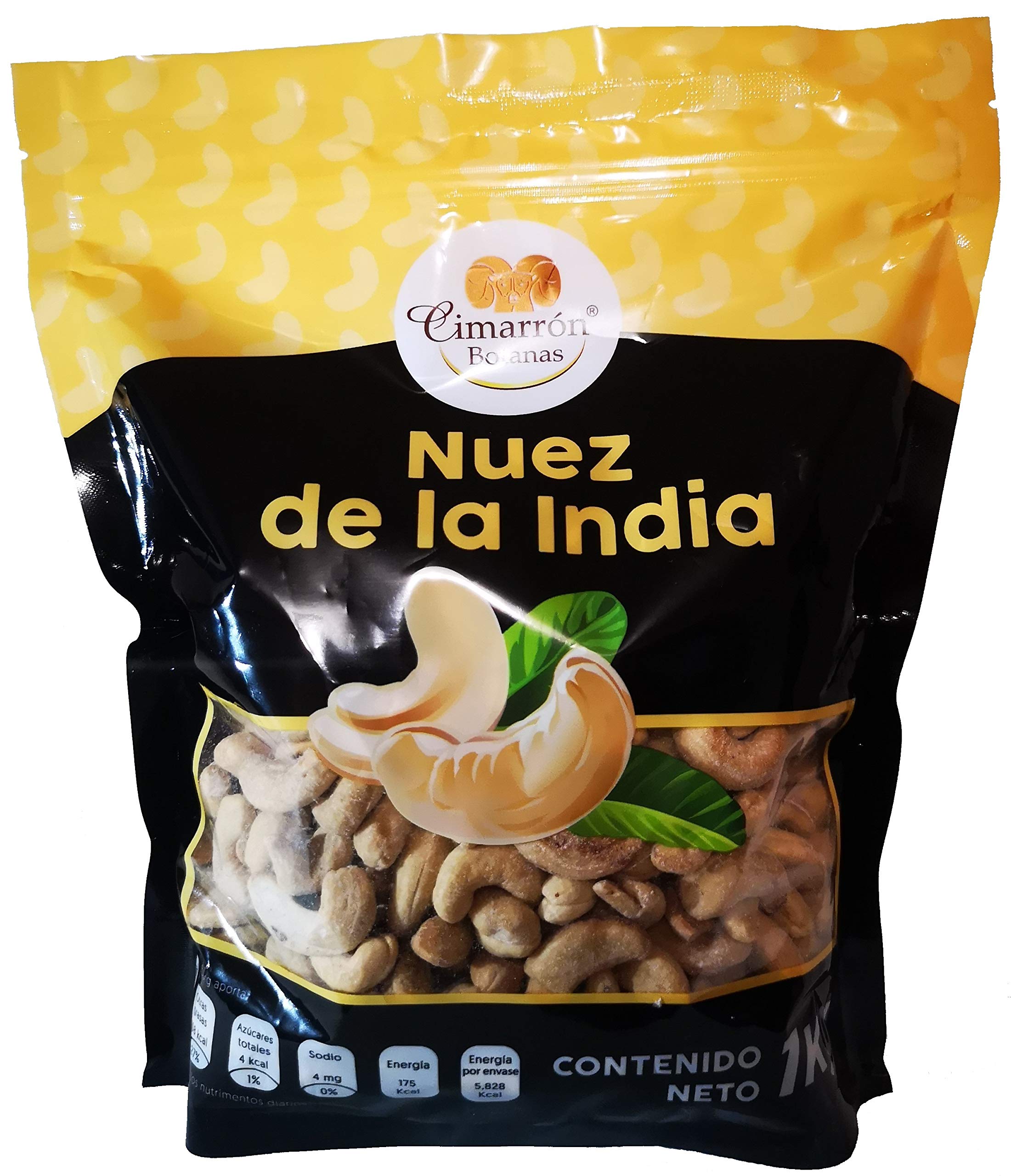 Nuez de la India Salada y Tostada, Cimarrón Botanas, 1kg : Amazon.com ...
