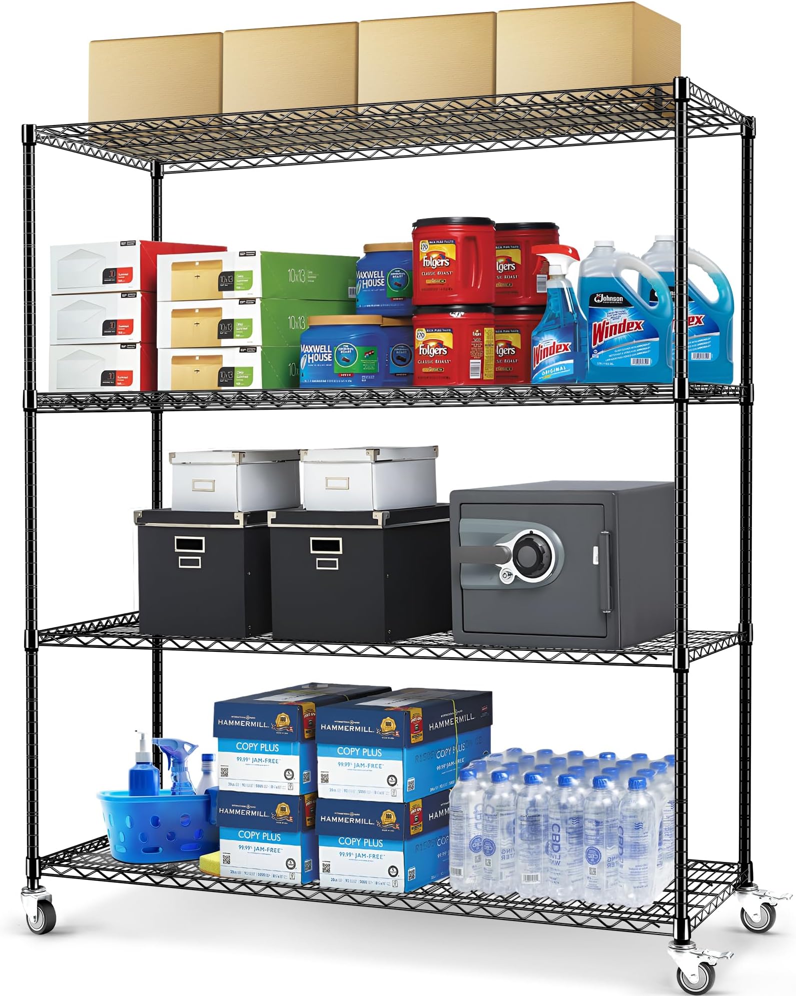 Amazon.com: Crescent, Chrome, 36 x 18 x 76, 4000 LBS, Metal Shelves for ...