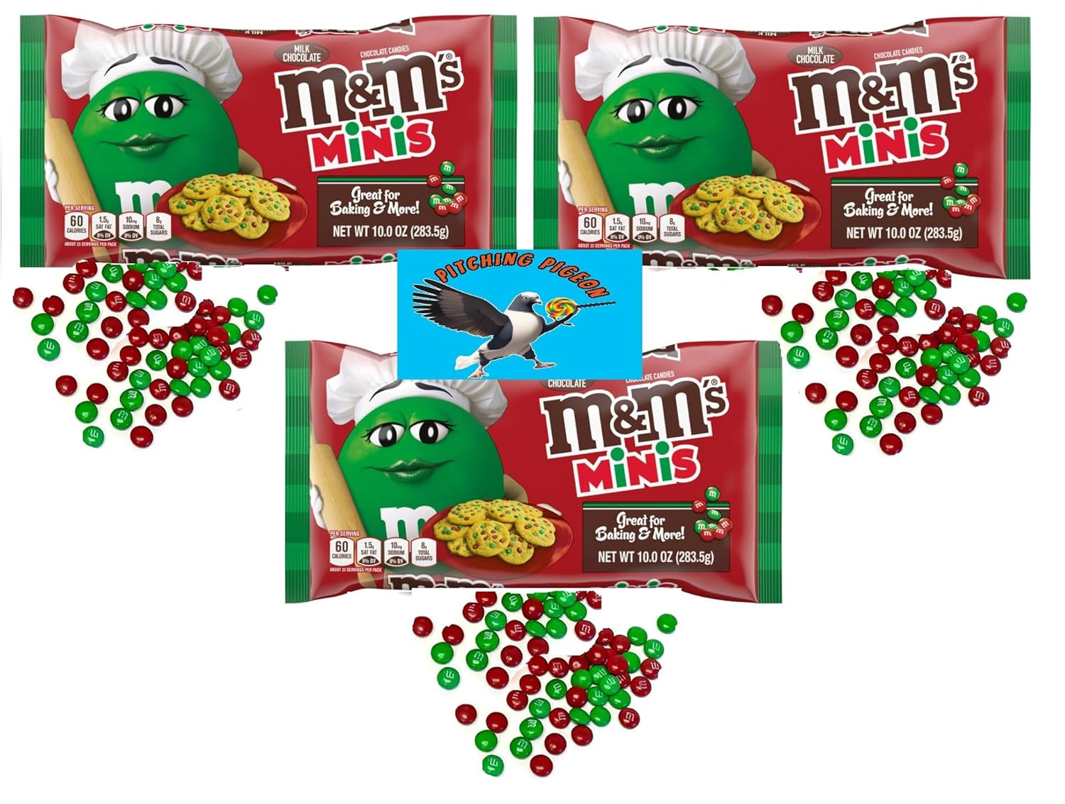 Amazon.com : M&Ms Minis Milk Chocolate Red & Green Christmas Holiday ...