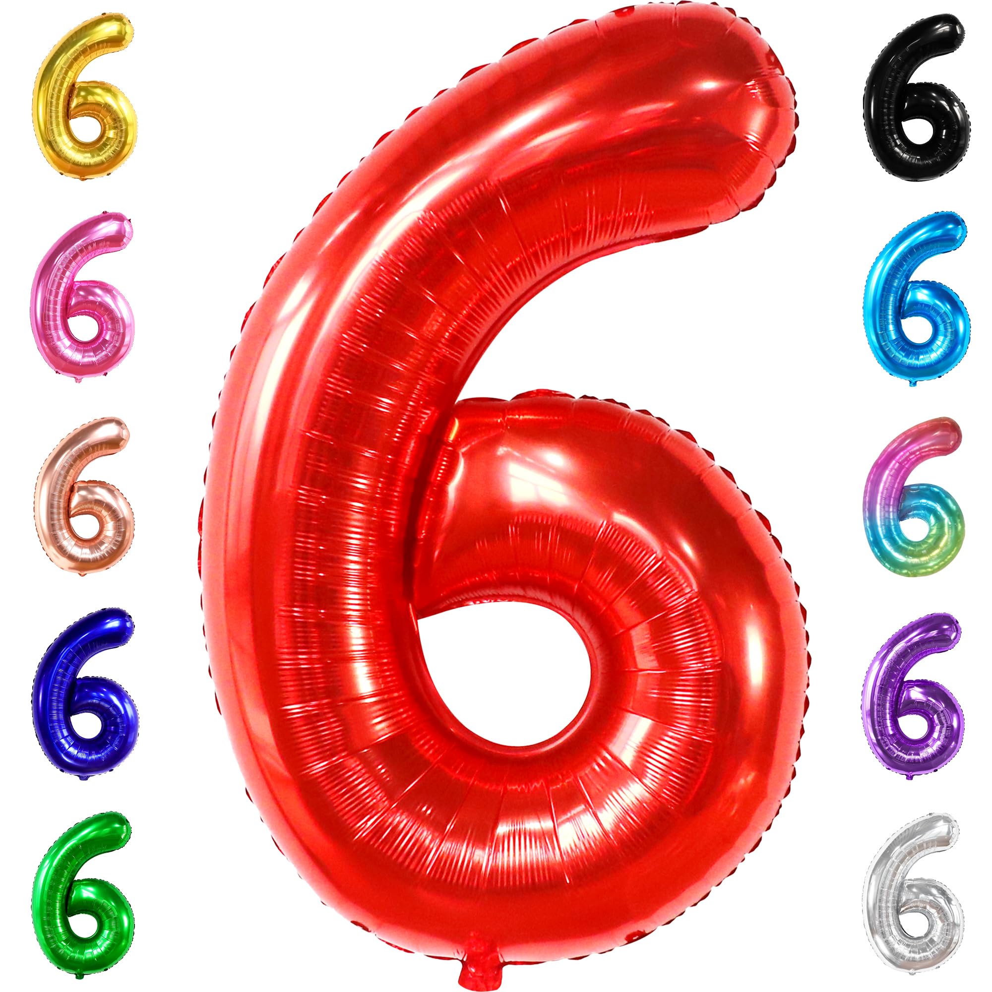 Snapklik.com : Giant Red 6 Year Old Balloon - 40 Inch 6 Balloons For ...