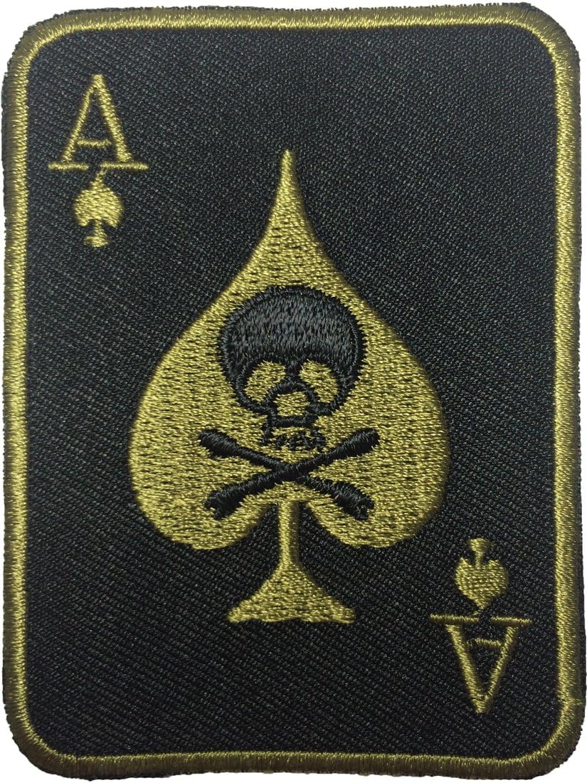 Amazon.com: Papapatch Spades Card Cross Bone A Poker Embroidered Iron ...