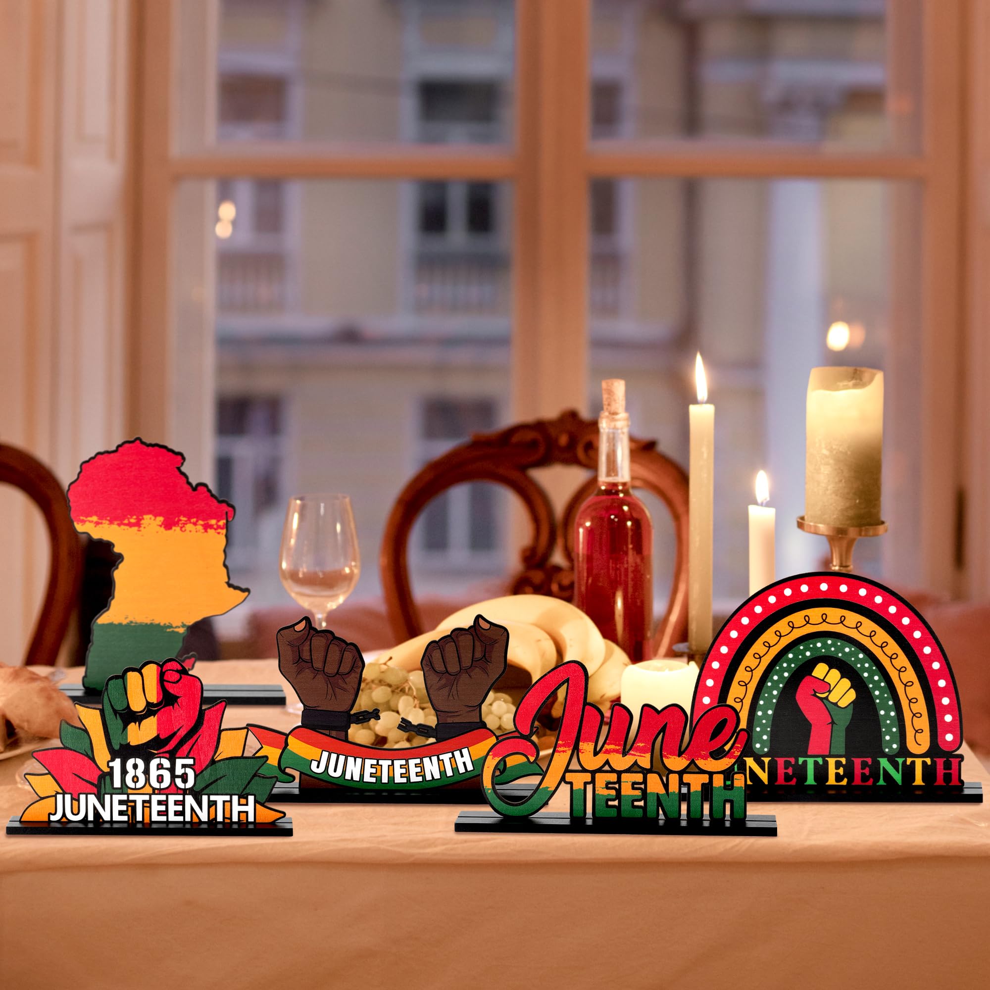 Snapklik.com : Juneteenth Wooden Centerpieces Decorations - 5Pcs 1865 ...