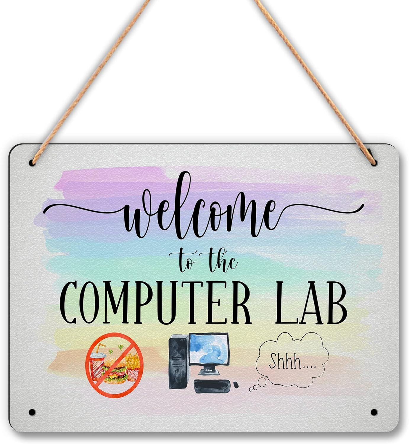 Amazon.com: Welcome to The Computer Lab Metal Sign Personalized Teacher ...