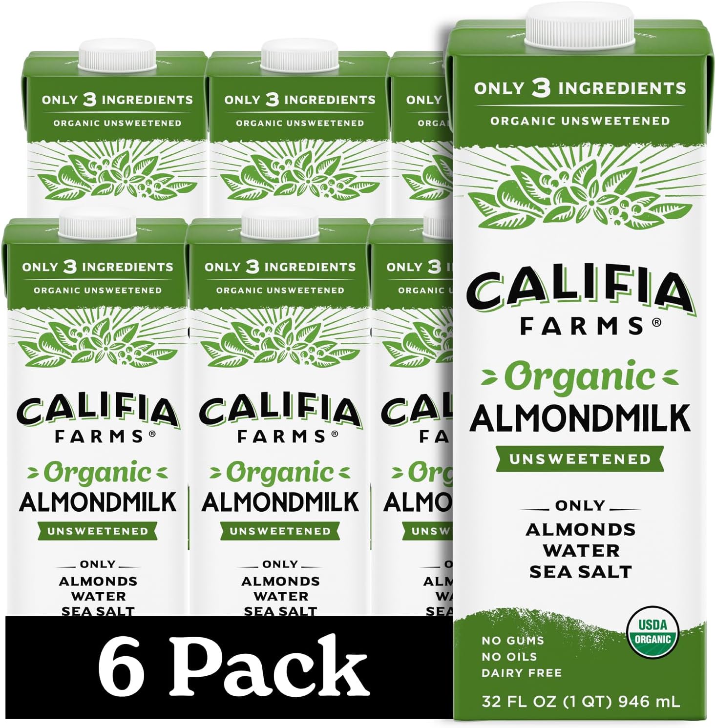 Amazon.com: MALK Almond Milk Unsweetened (32oz, Pack of 6) - Shelf ...