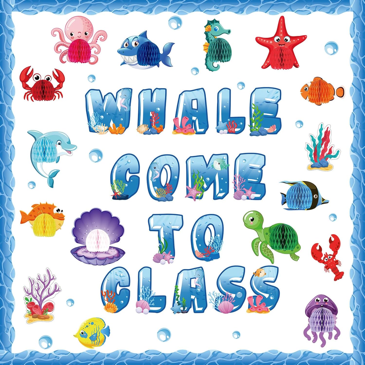 Amazon.com : Maitys 68 Pcs Back to School Whale Come to Class Ocean Sea ...