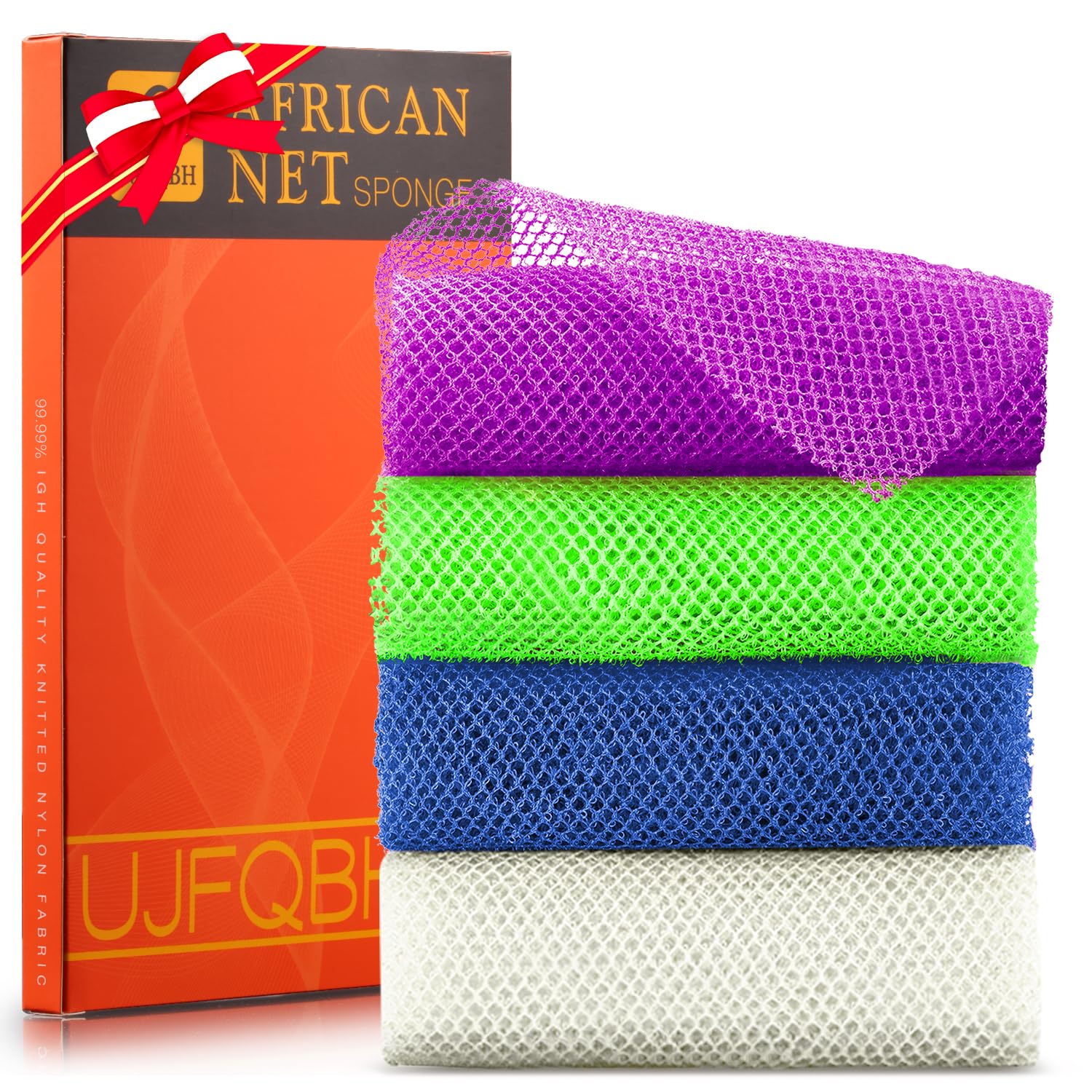 Amazon.com: 4 Pieces African exfoliating net African Net Long Net Bath ...
