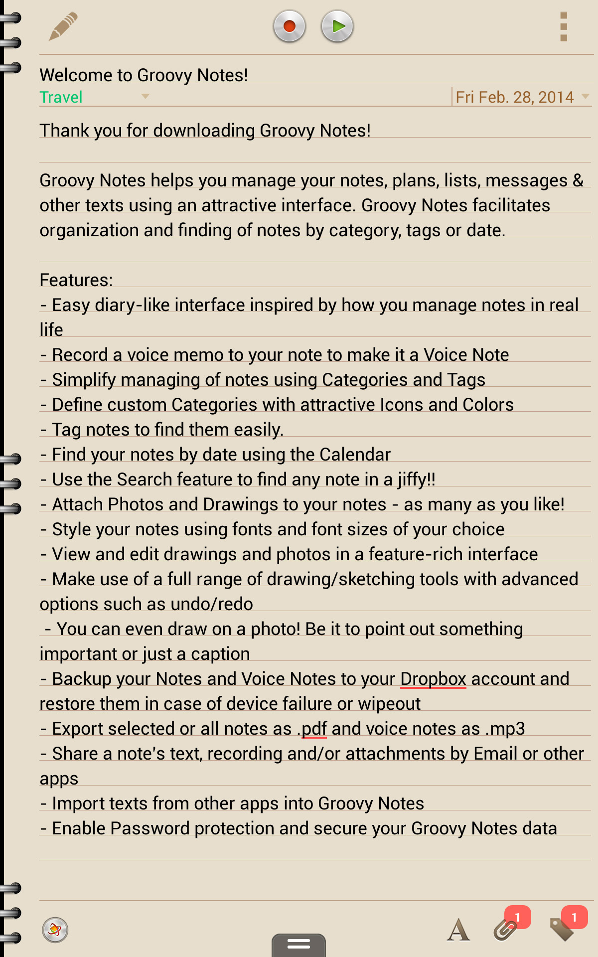 Groovy Notes - Text & Voice Notes with Drawings, Photo Attachments ...