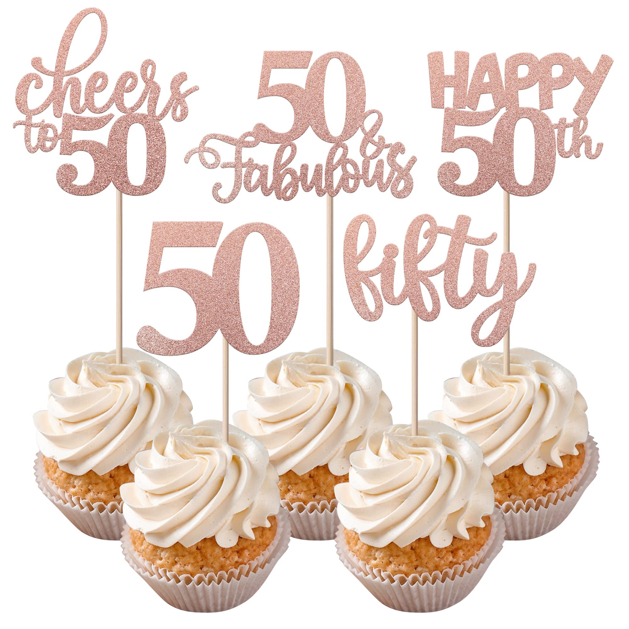 50th Birthday Cupcake Decorating Ideas