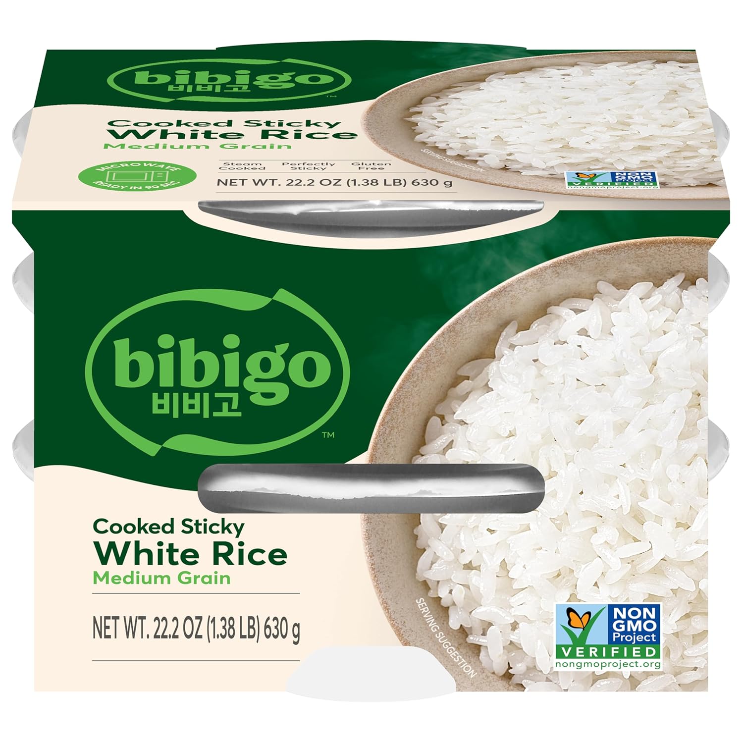Amazon.com: bibigo Korean Style Cooked Sticky White Rice Bowl