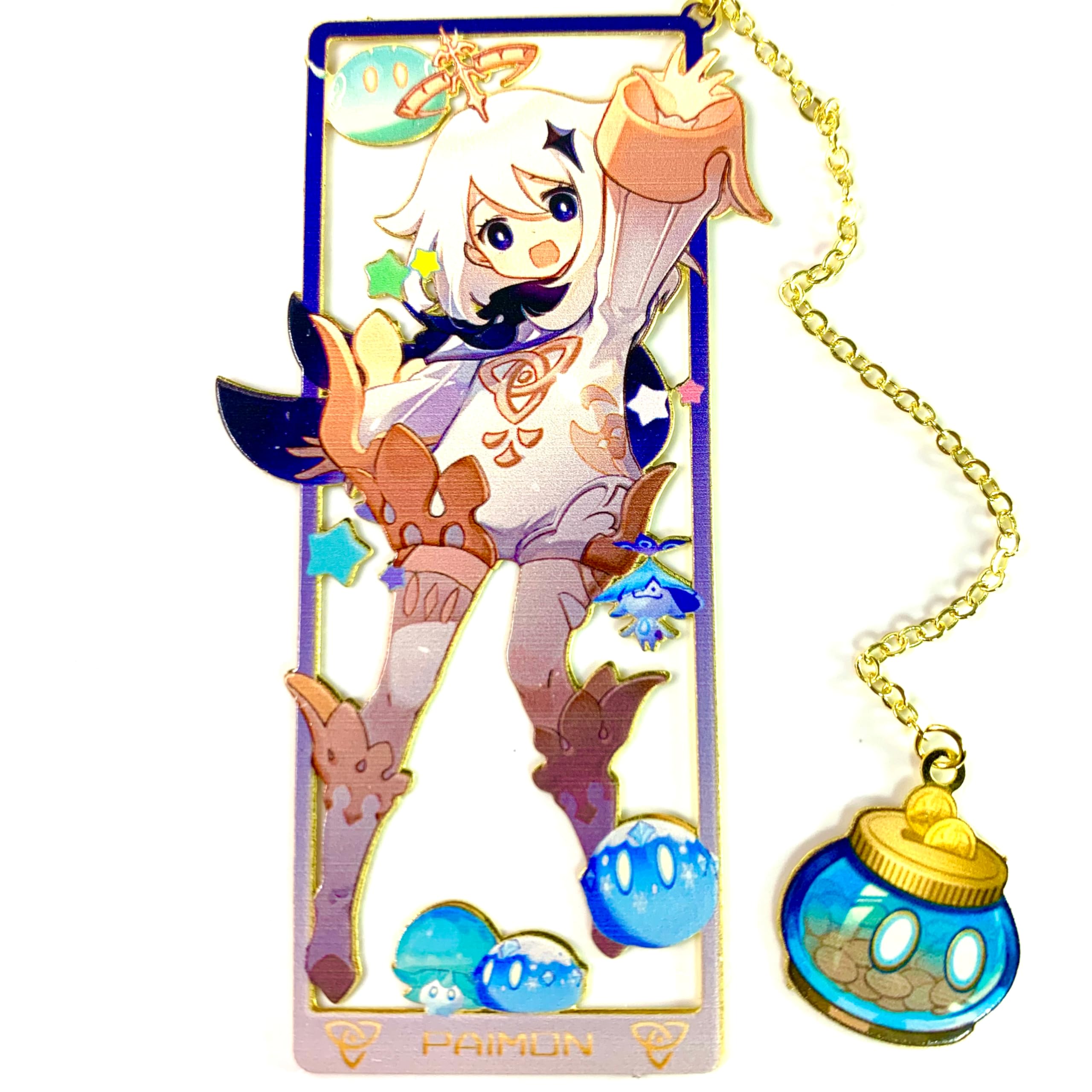 Amazon.com: Genshin Impact Paimon Metal Bookmark - Anime Figure Merch ...