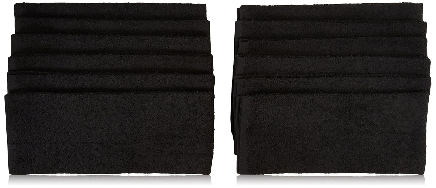 Partex Essentials Black Towels, 12 Count : Amazon.in: Home & Kitchen