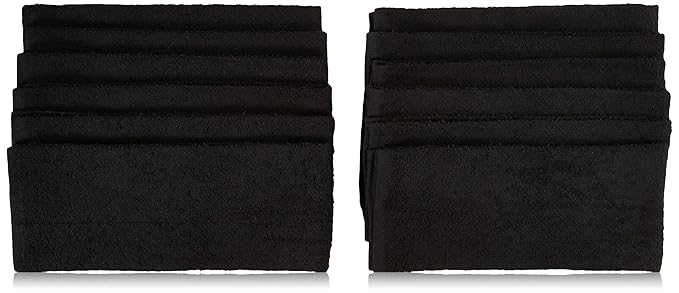 Amazon.com : Partex Essentials Black Towels, 12 Count : Hair Drying ...