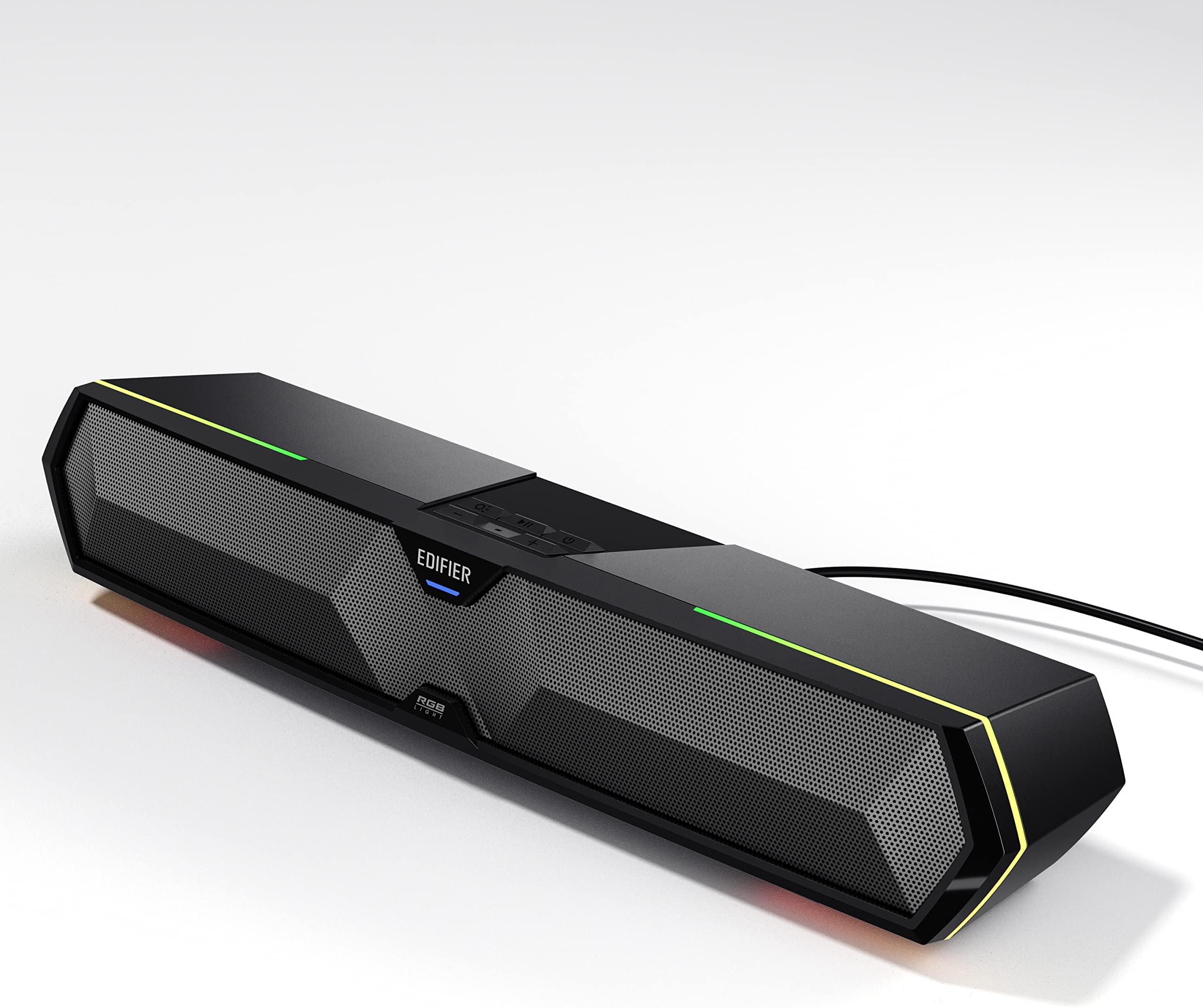 Edifier MG300 Compact Gaming Soundbar with RGB Lighting, Integrated Sound Card and Microphone ...