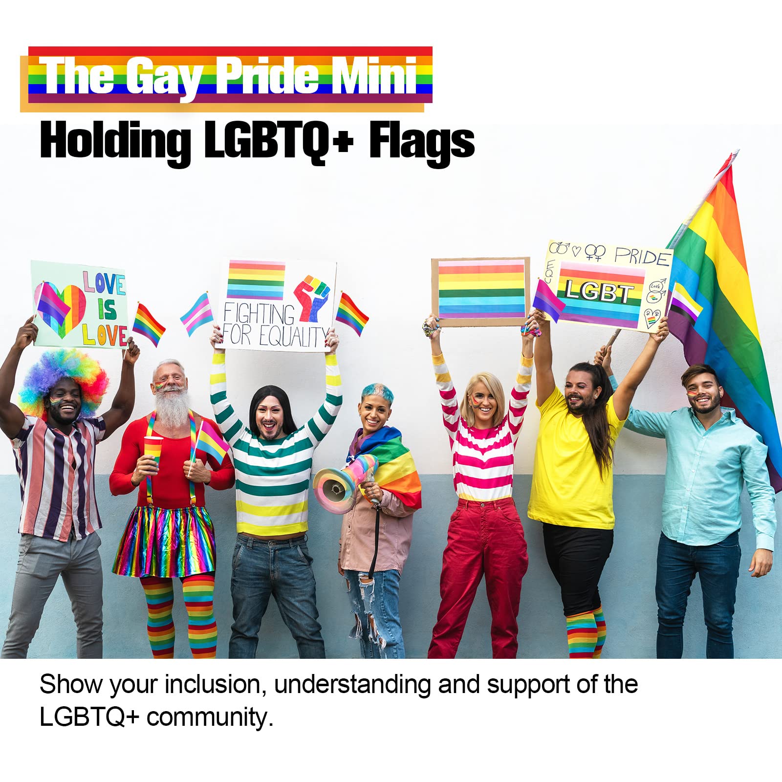 Snapklik.com : 110 Pack Small Pride Flag Rainbow Mini Flags