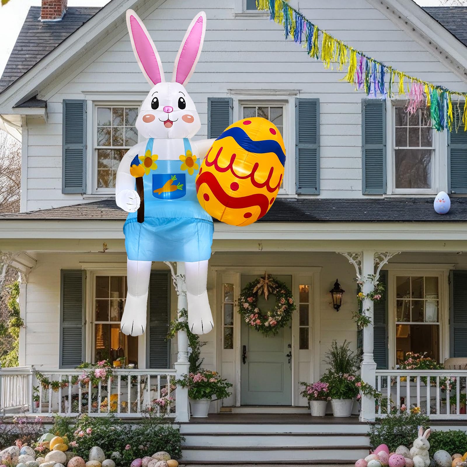 Amazon.com: OurWarm 8FT Easter Inflatables Outdoor Decorations, Sitting ...
