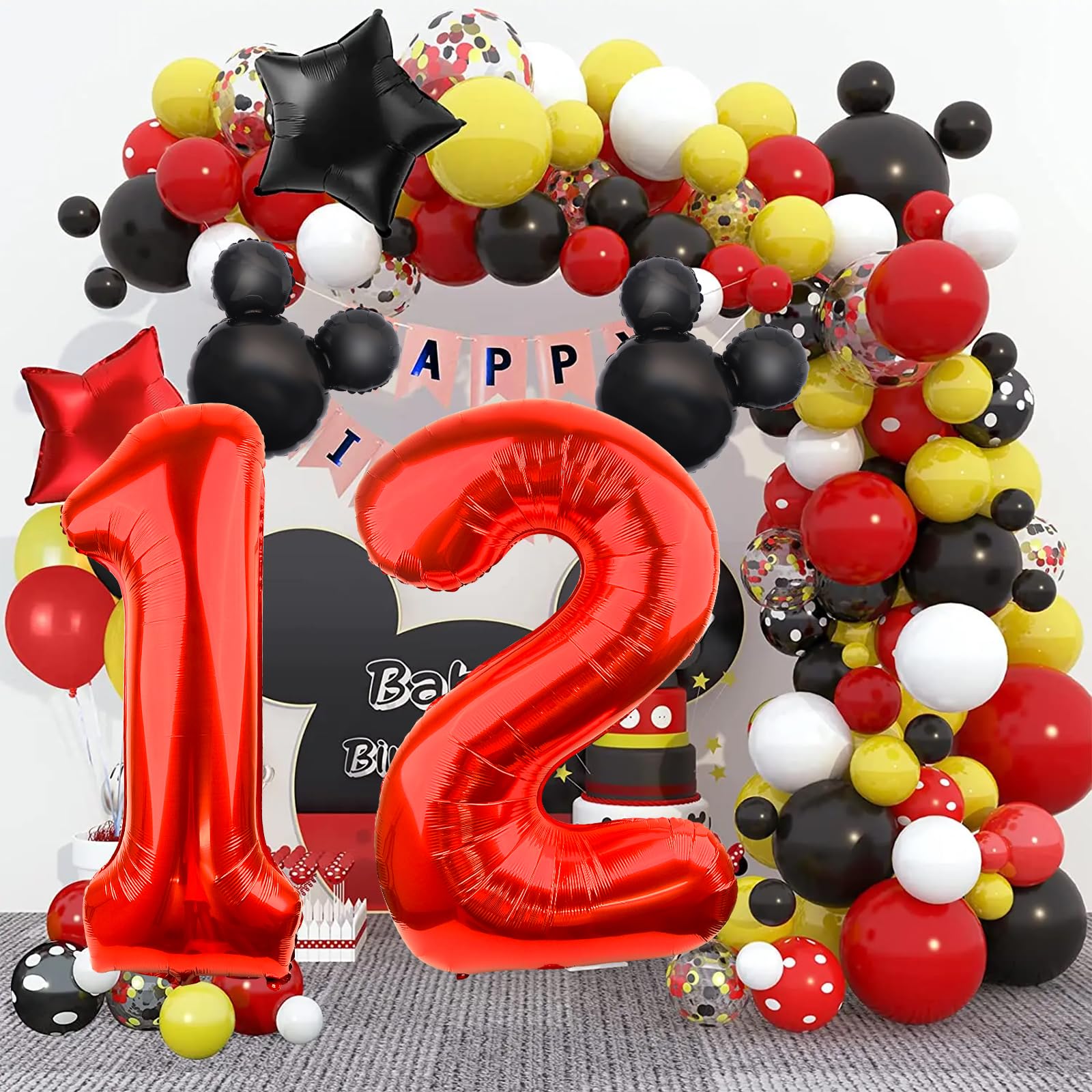 Snapklik.com : LEBERY Mouse Number 2 Balloon 40 Inch Red Number 2 ...