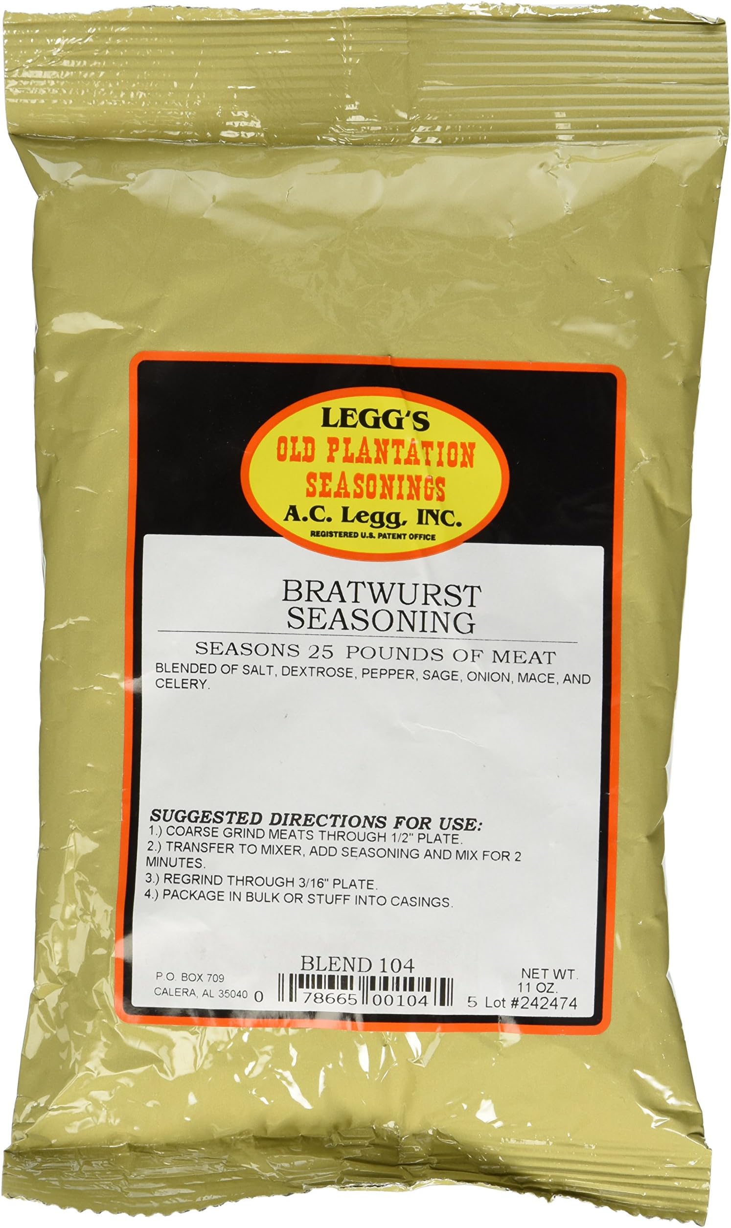 Amazon.com : A.C. Legg Blend 114 Summer Sausage Seasoning, 18 Ounce ...