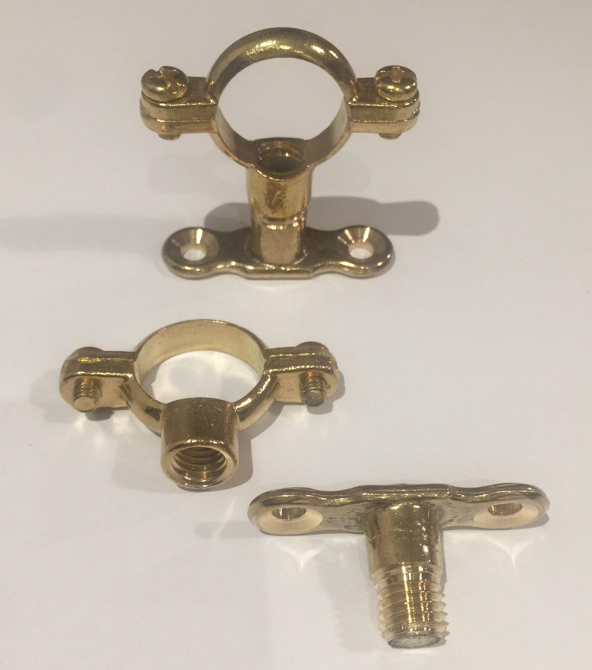 Brass Munsen Ring Pipe Clip (15mm) & Backplate M10 Thread - Pack of 2 ...