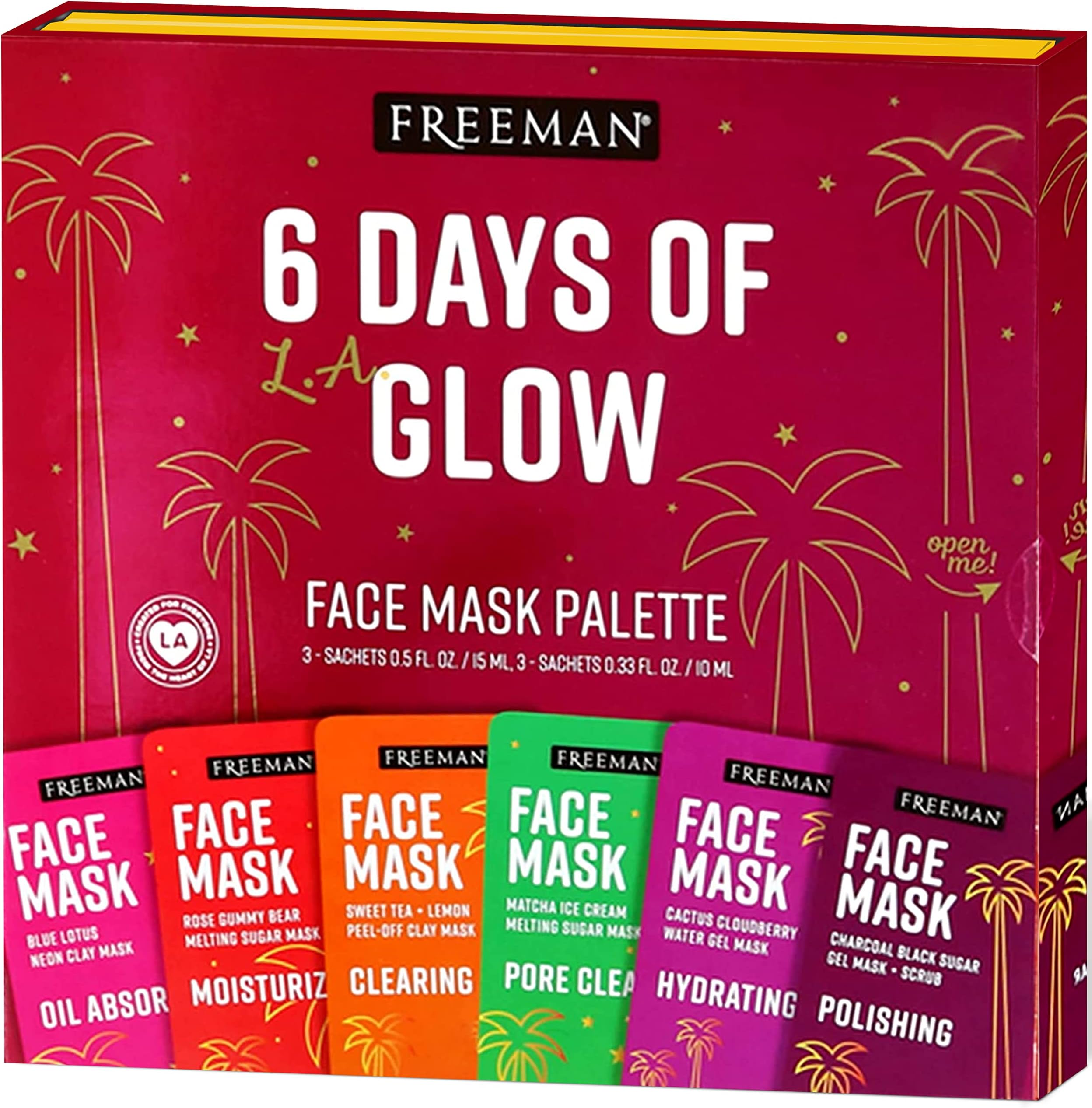 Amazon.com : Freeman Holiday Face Mask Gift Set, Limited Edition 6 Days ...