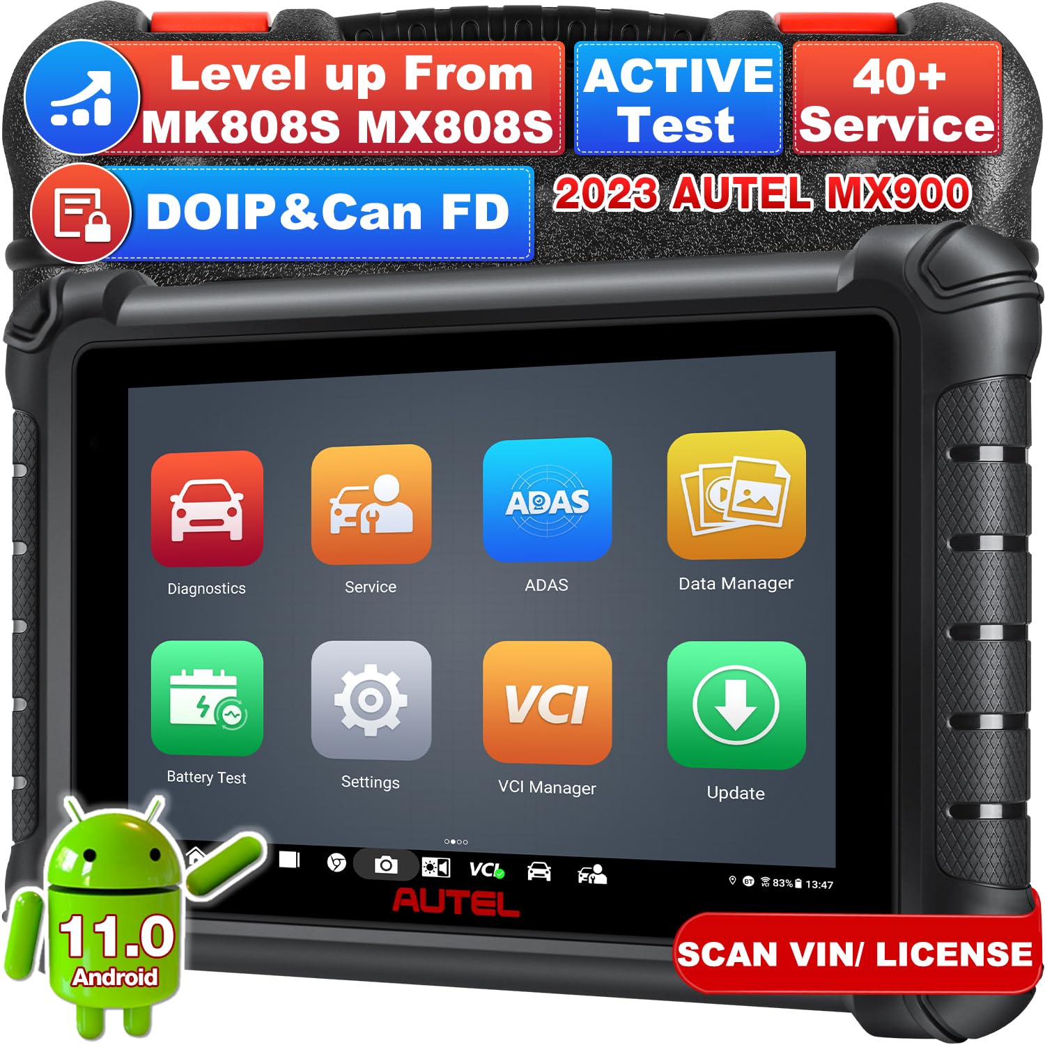 Buy AutelMaxiCheck MX900, DOIP & CAN FD, 2023 Bidirectional Scan Tool 40+ Reset, Level up of ...