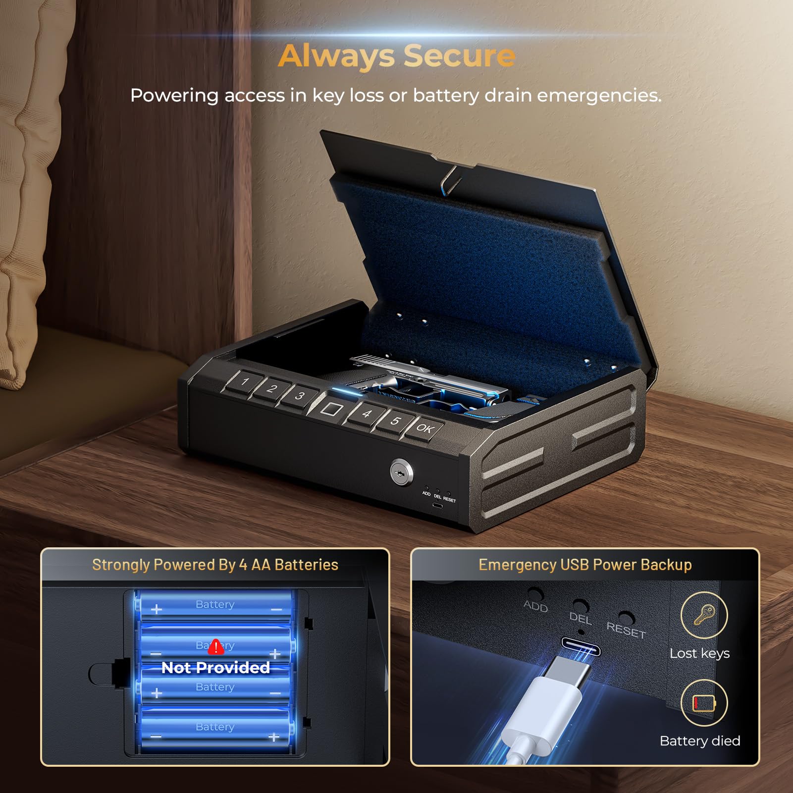 Snapklik.com : ONNAIS IRON PRO Biometric Fingerprint Gun Safe For ...