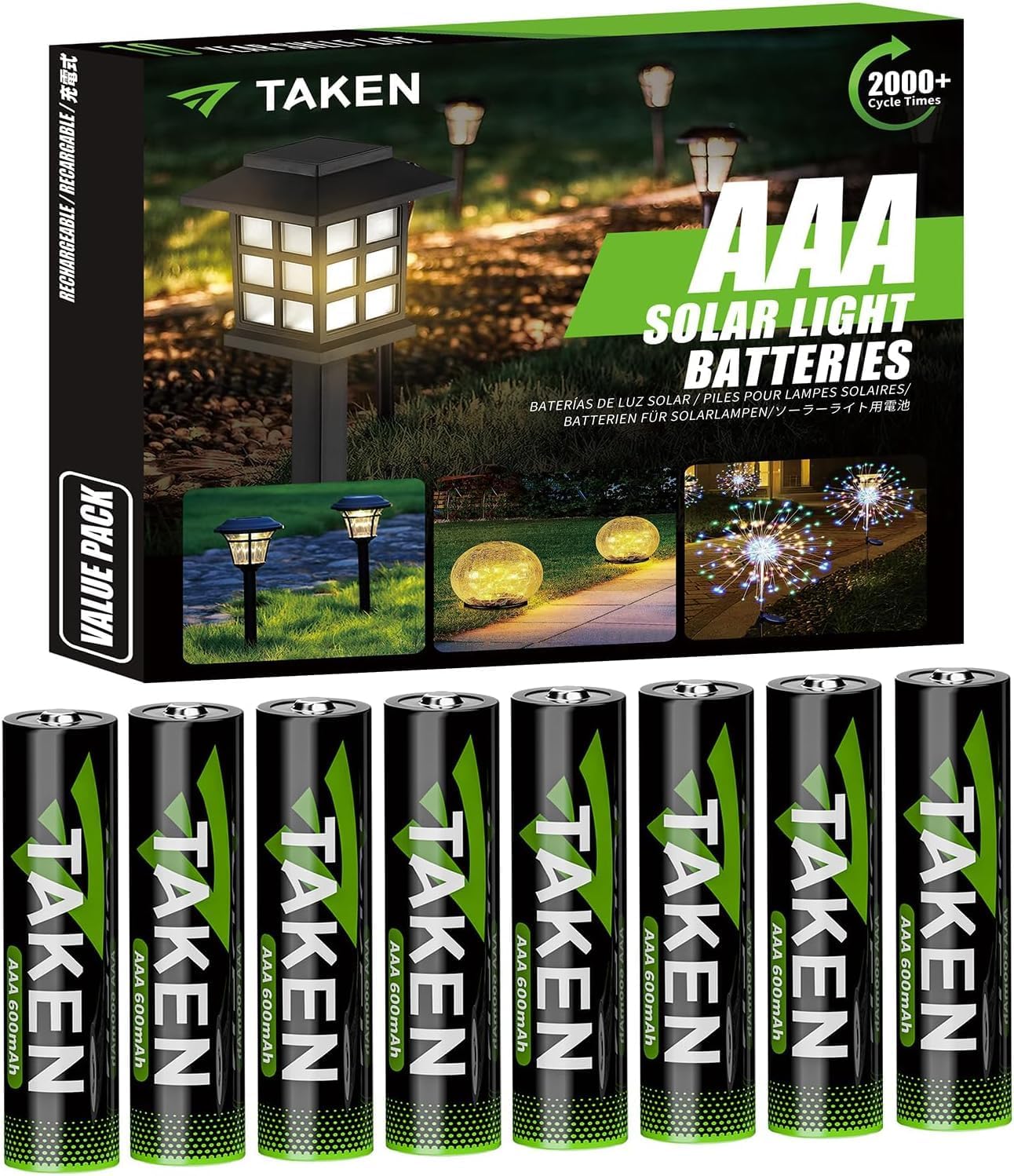 Amazon.com: Taken 8-Pack AAA Batteries, 720 mWh AAA Rechargeable ...