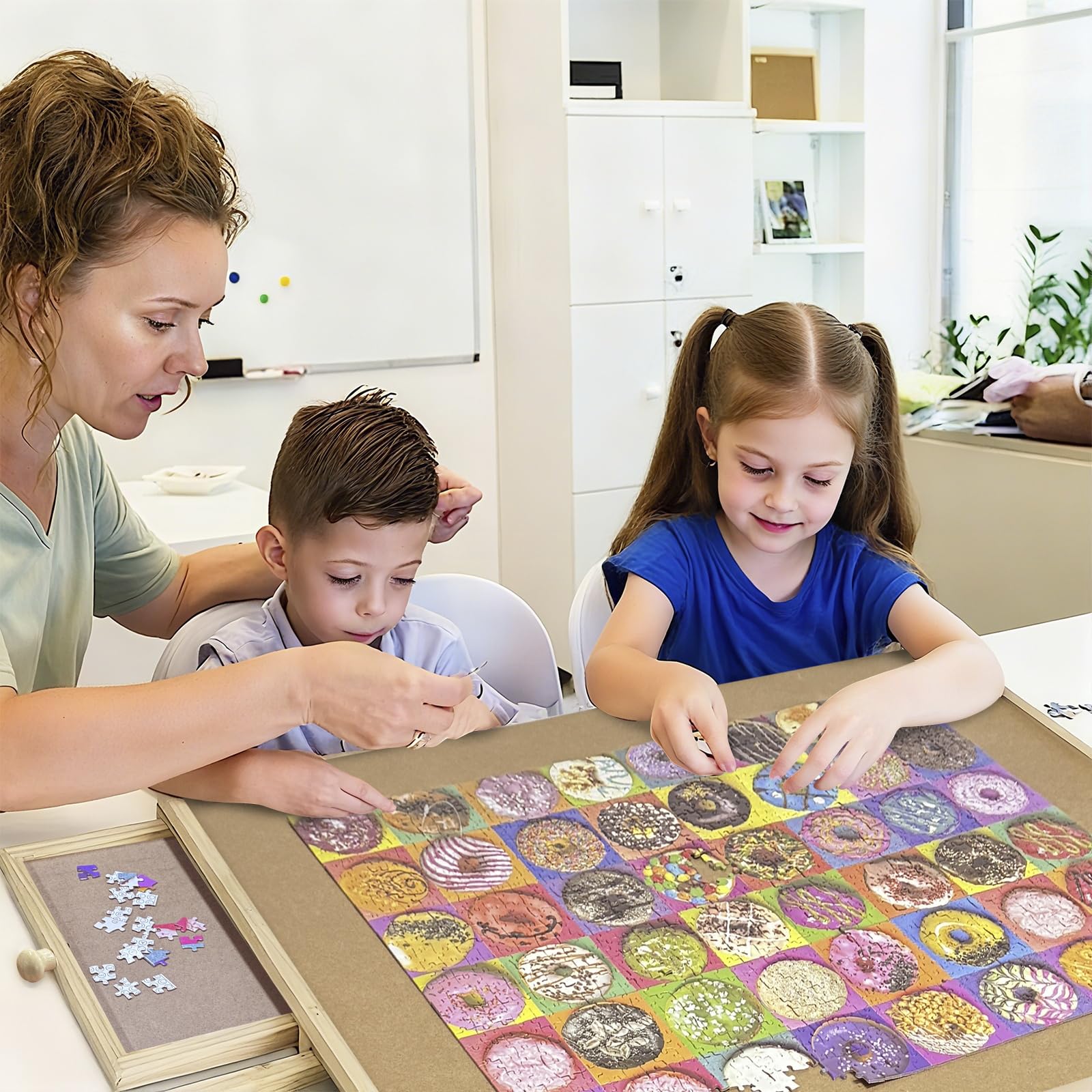Snapklik.com : Nattork 1500 Pieces Rotating Wooden Puzzle Board