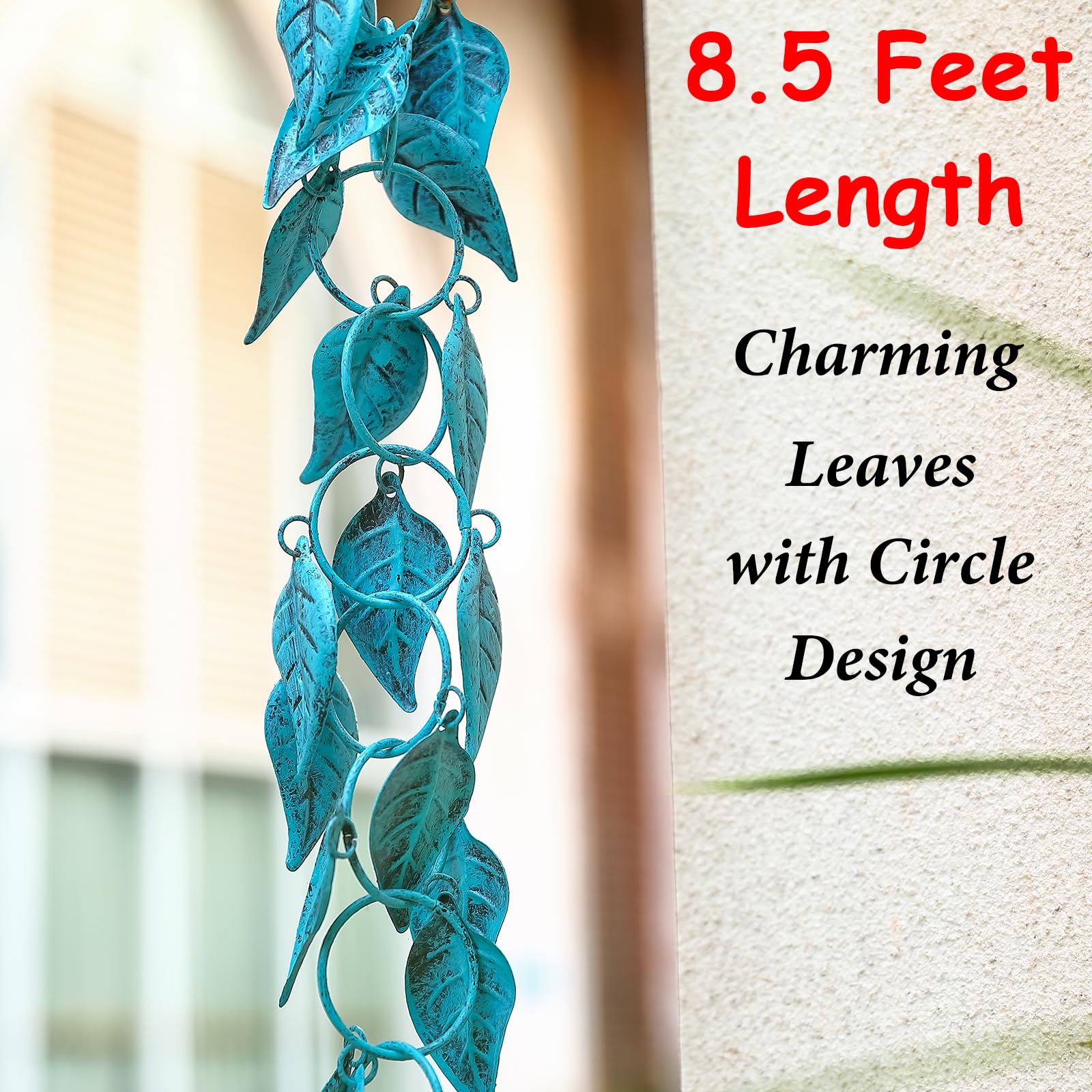 Snapklik.com : Leaves Rain Chain, 8.5 Ft Rain Chains For Gutters And ...
