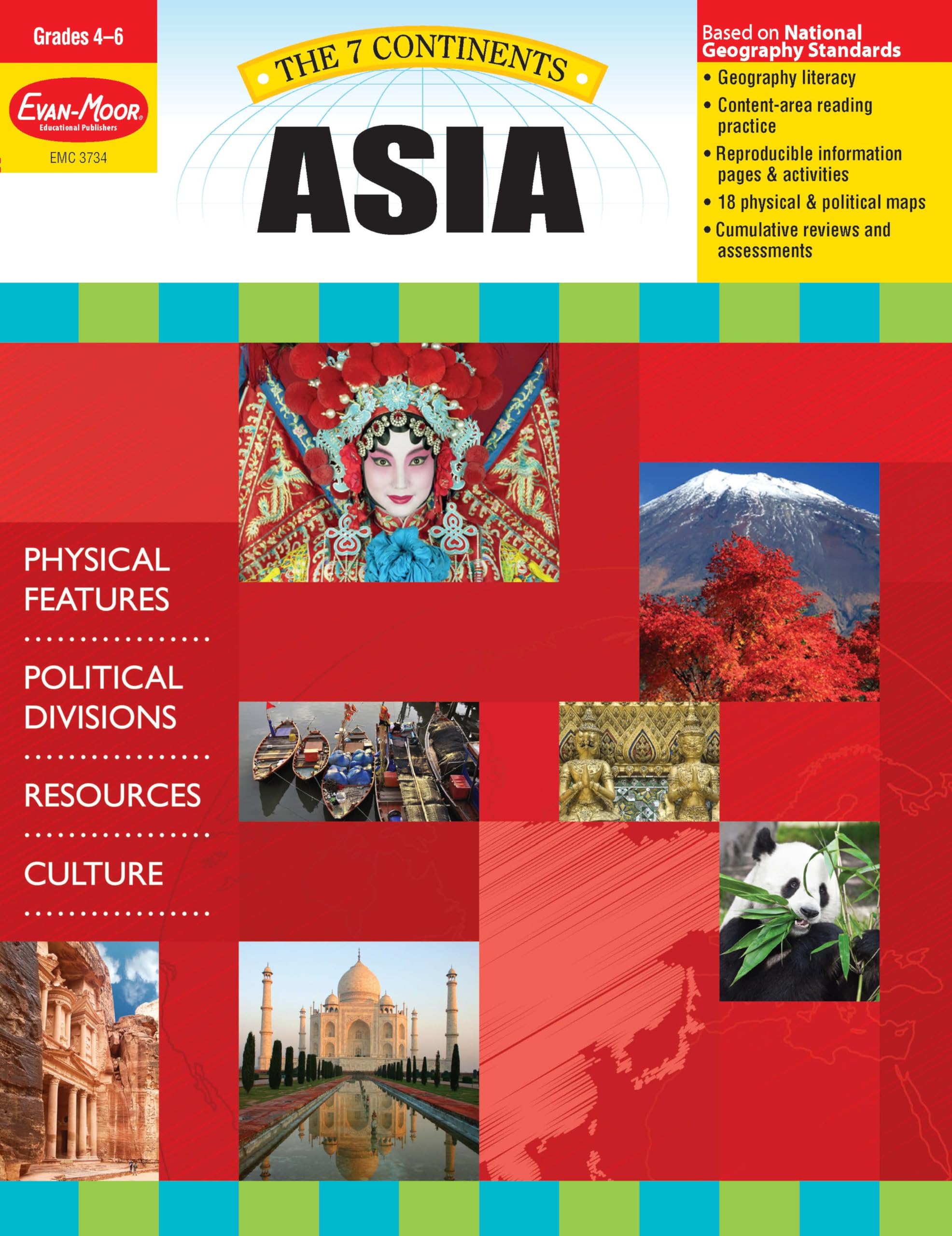 Asia: Grades 4-6+ (The Seven Continents): Evan Moor: 9781609631291 ...