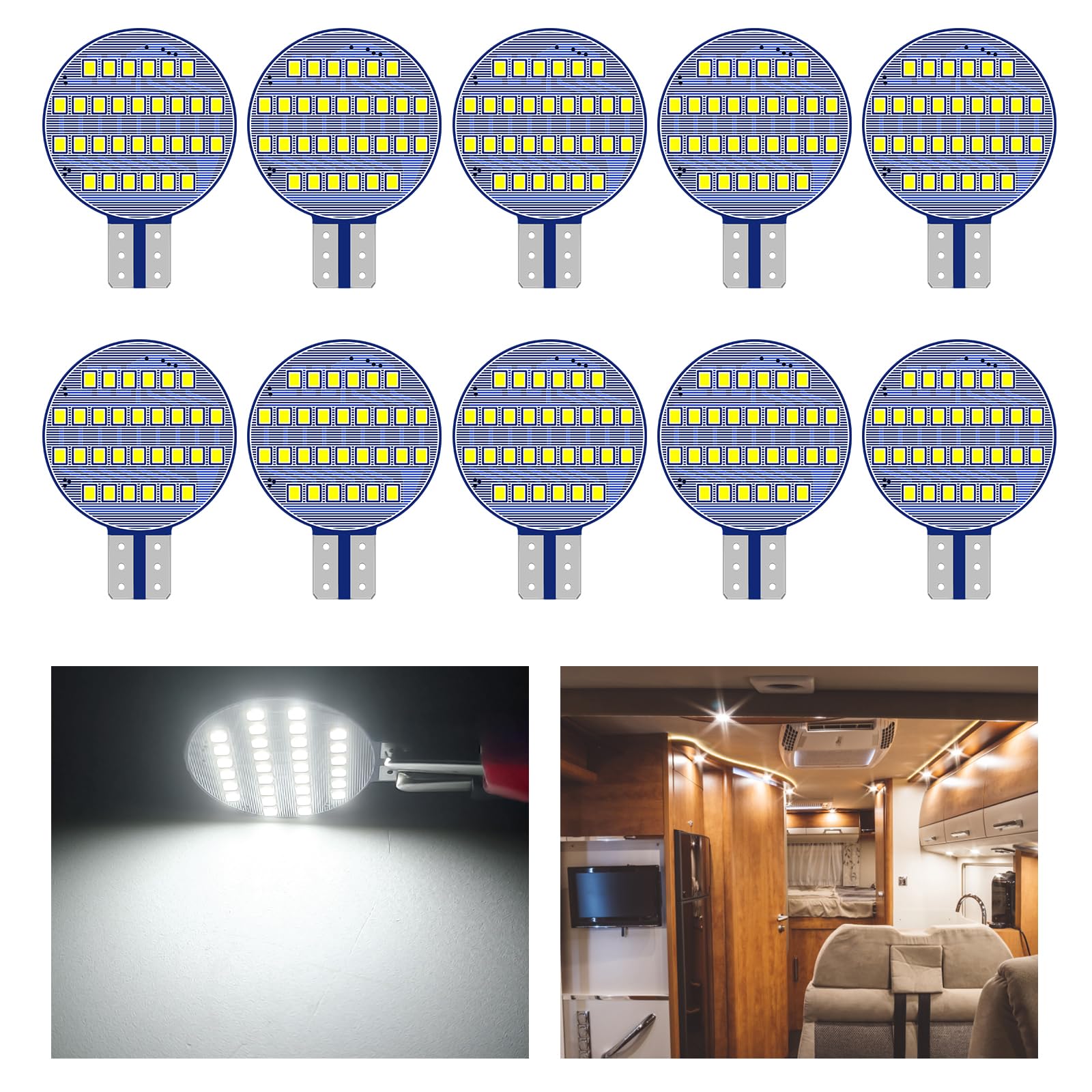 Amazon.com: 10PCS T10 921 922 912 194 RV Interior LED Light Bulbs ...