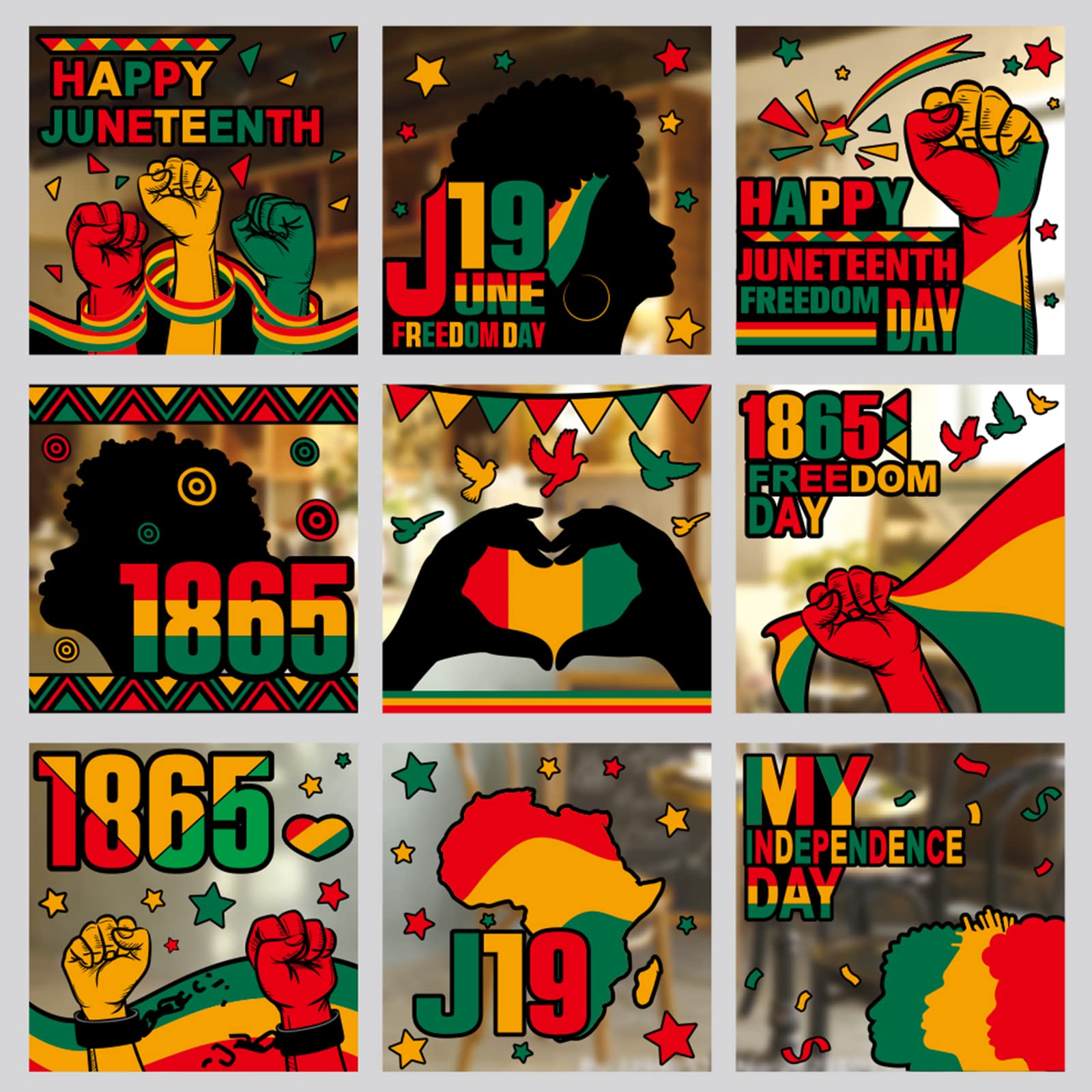 Snapklik.com : Juneteenth Stickers Freedom Day Juneteenth Window Clings ...